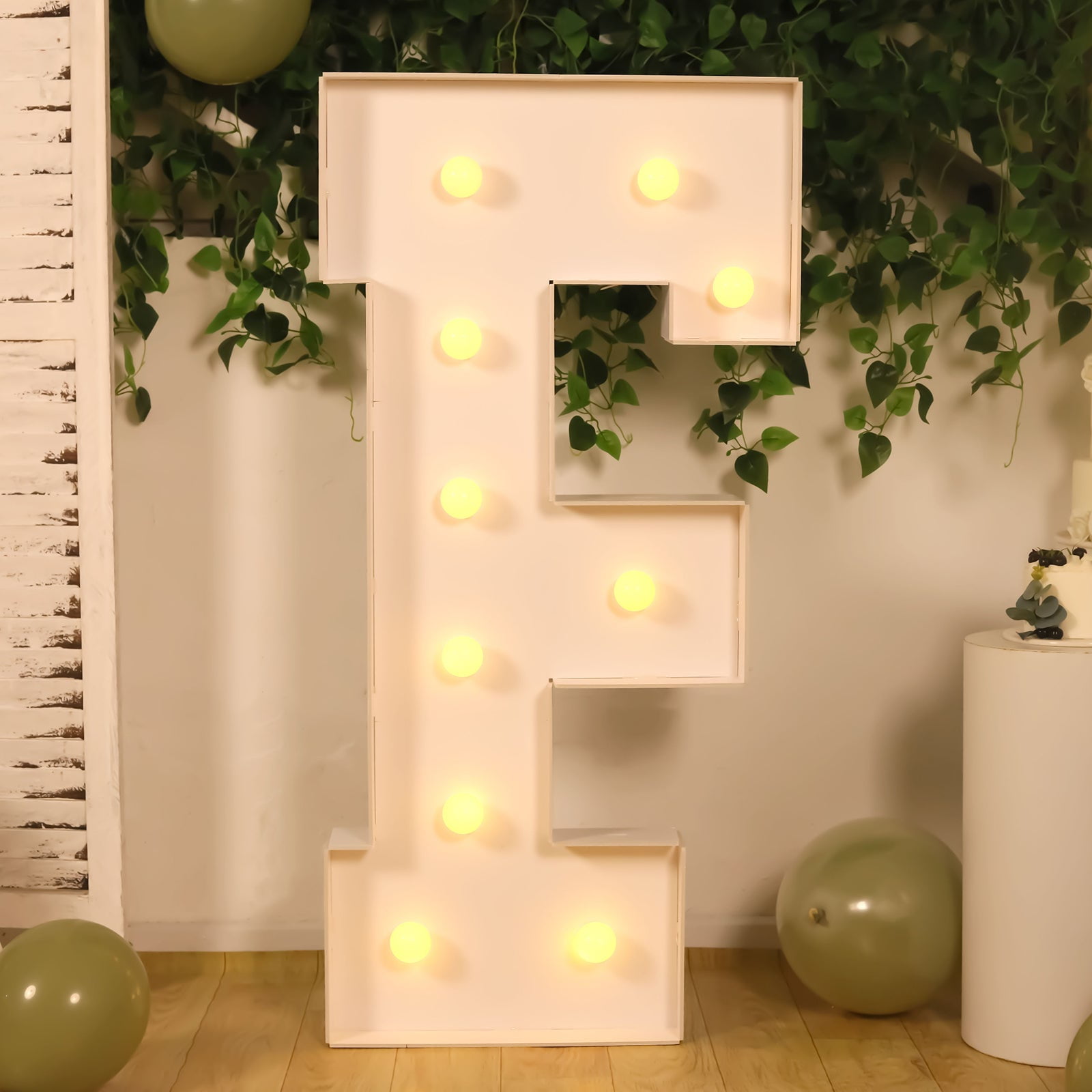 Efavormart 4ft Giant LED Marquee Letter F, White Pre-Cut Foam Board ...