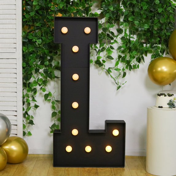Efavormart 4ft Giant LED Marquee Letter "L", Black Pre-Cut Foam Board ...
