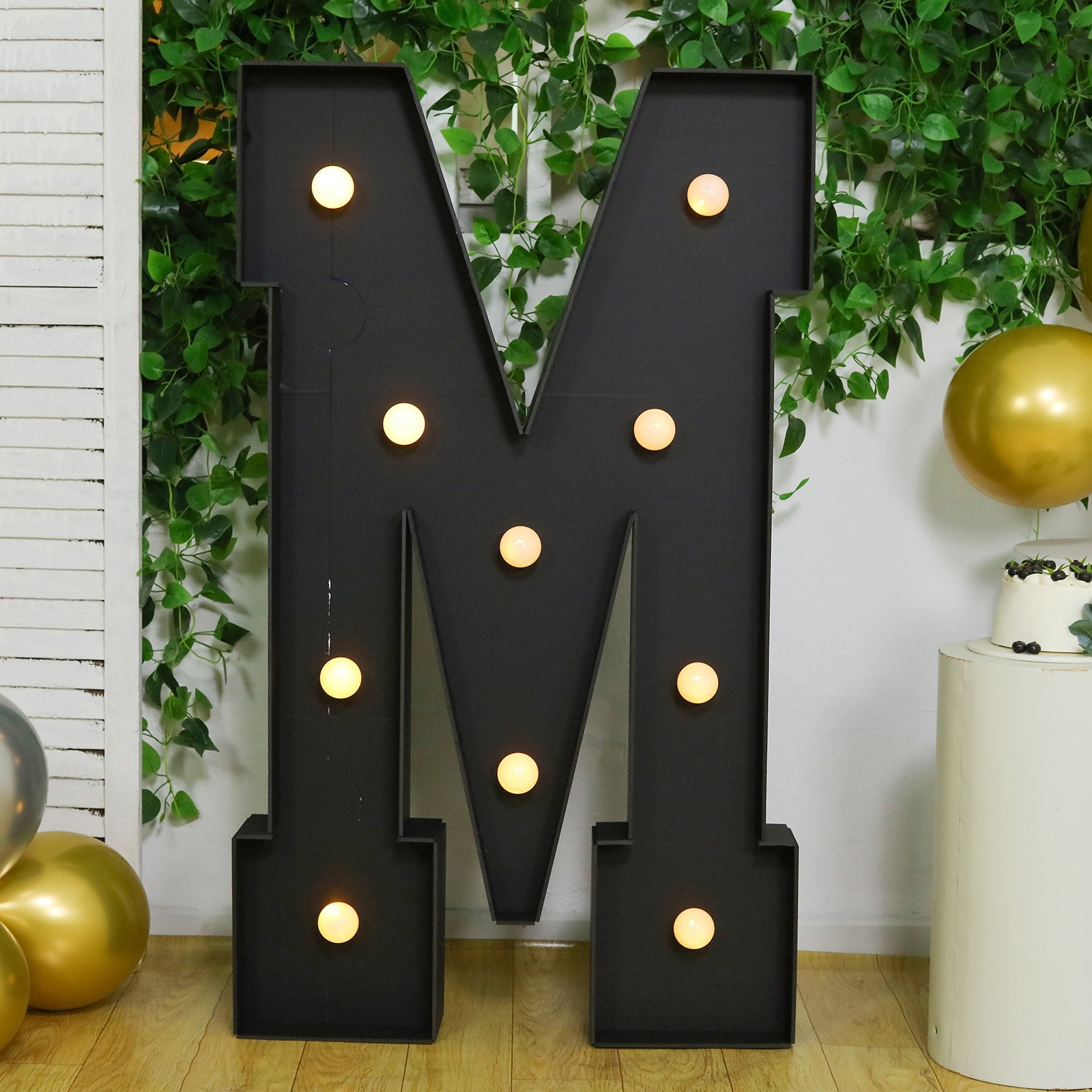 Efavormart 4ft Giant LED Marquee Letter "M", Black Pre-Cut Foam Board ...
