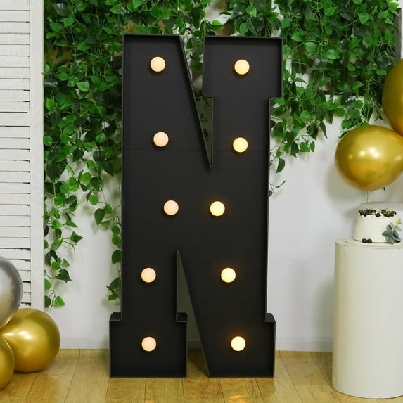 Efavormart 4ft Giant LED Marquee Letter "N", Black Pre-Cut Foam Board ...