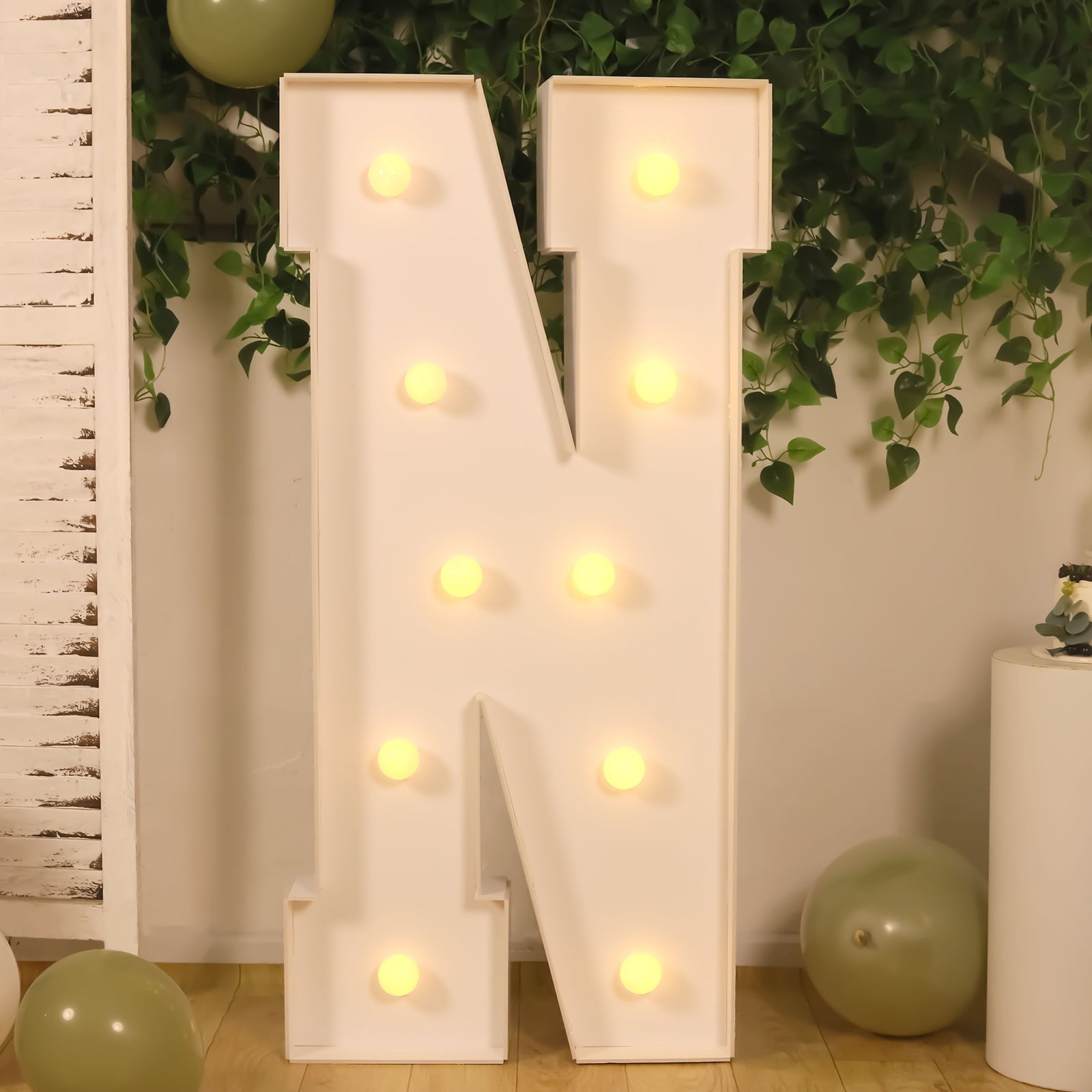 Efavormart 4ft Giant LED Marquee Letter N, White Pre-Cut Foam Board ...