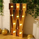 Efavormart 4ft Giant LED Marquee Letter "W", Gold Pre-Cut Foam Board ...