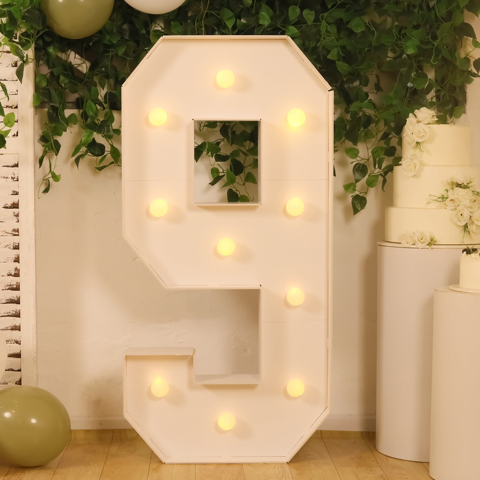 Efavormart 4ft Giant LED Marquee Number 9, White Pre-Cut Foam Board ...