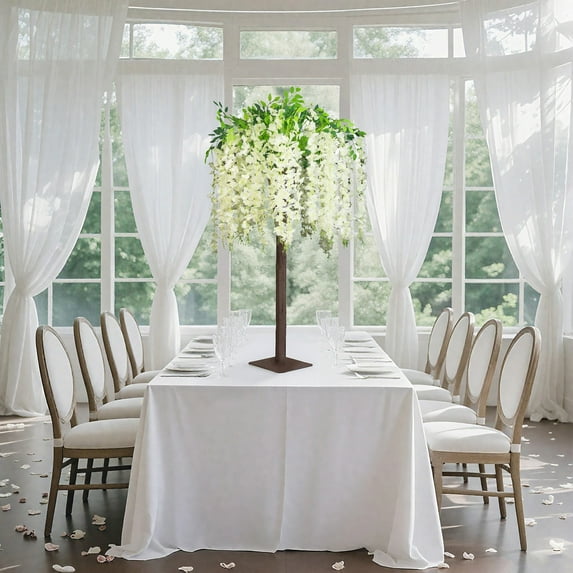Efavormart 4ft Tall Cream Wisteria Tree with Cascading Silk Flowers ...