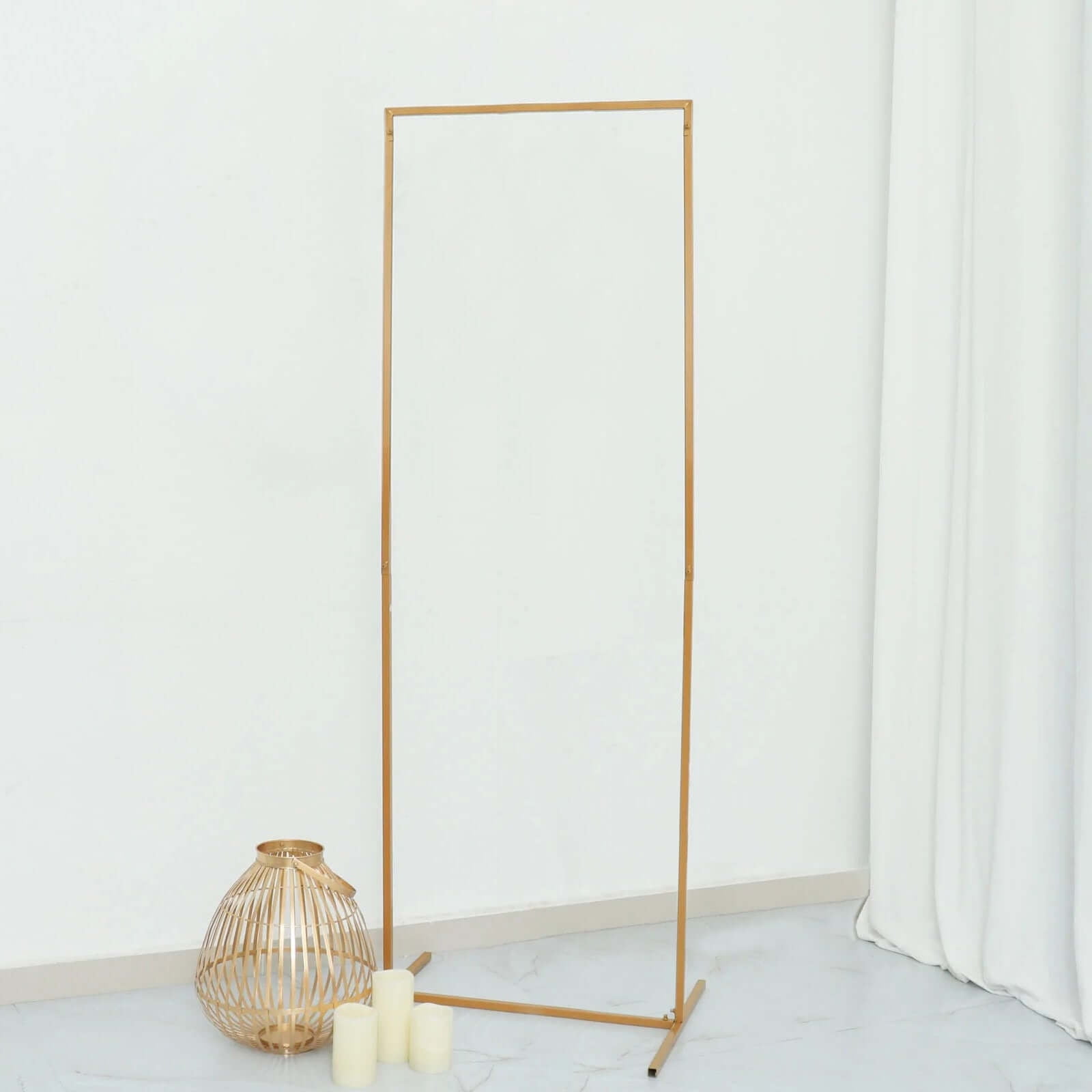 Efavormart 5.5ft Gold Metal Frame Wedding Arch, Rectangular Backdrop ...