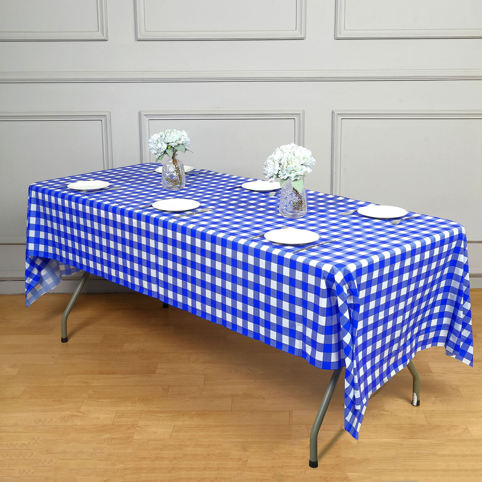 Efavormart 5 PCS 54"x108" Plaid Table Cover, PVC, Waterproof, Checkered ...