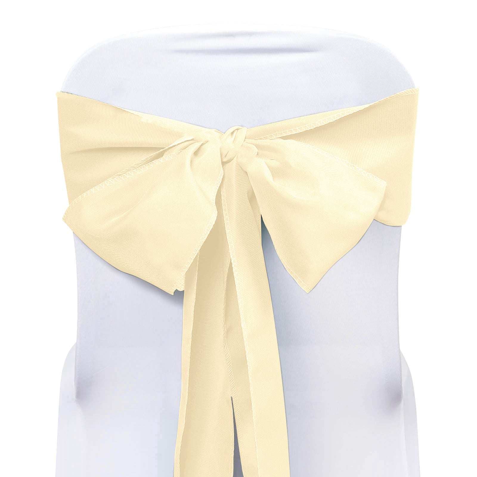 Efavormart 5 PCS BEIGE Polyester Chair Sashes Tie Bows for Wedding ...
