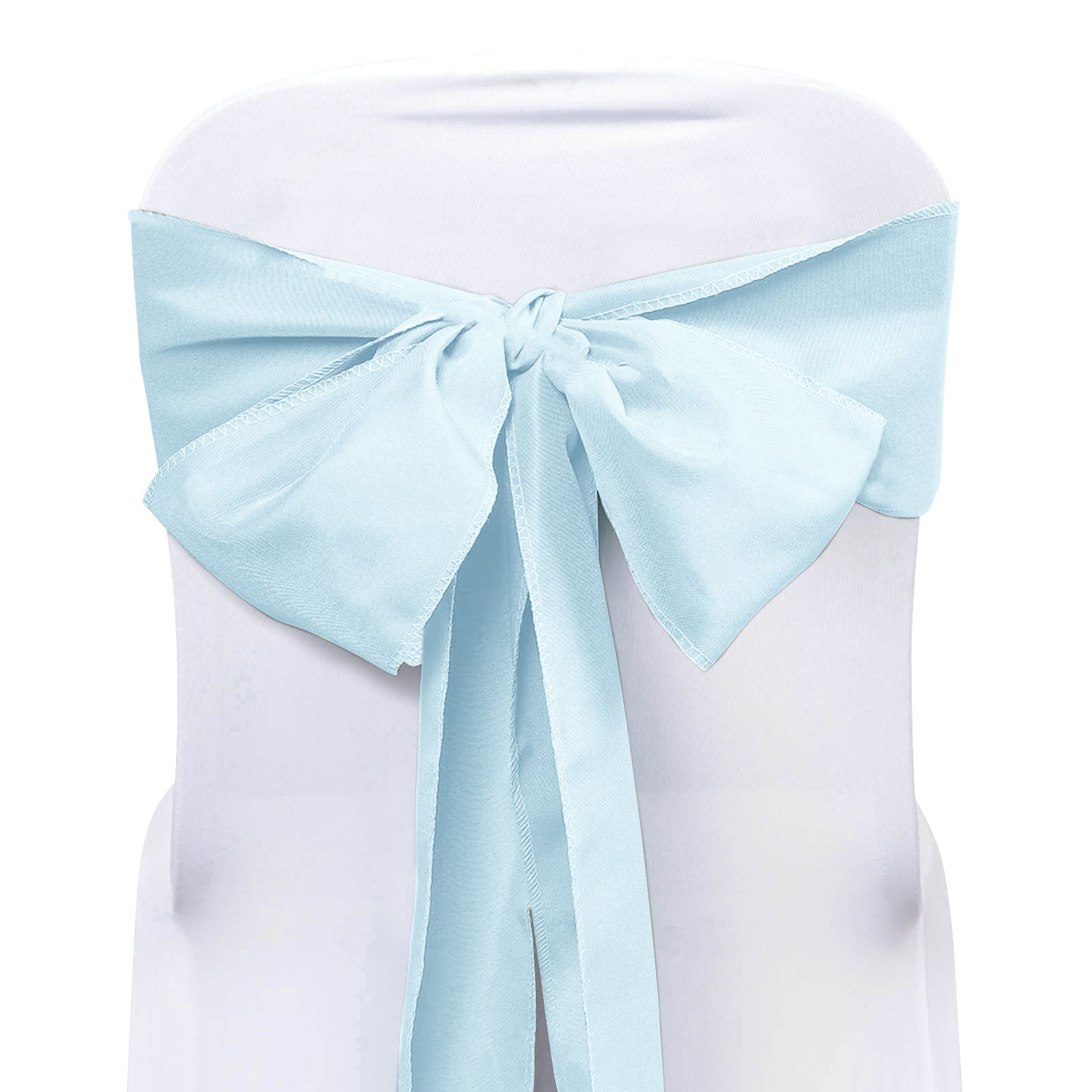Efavormart 5 PCS LIGHT BLUE Polyester Chair Sashes Tie Bows for Wedding ...