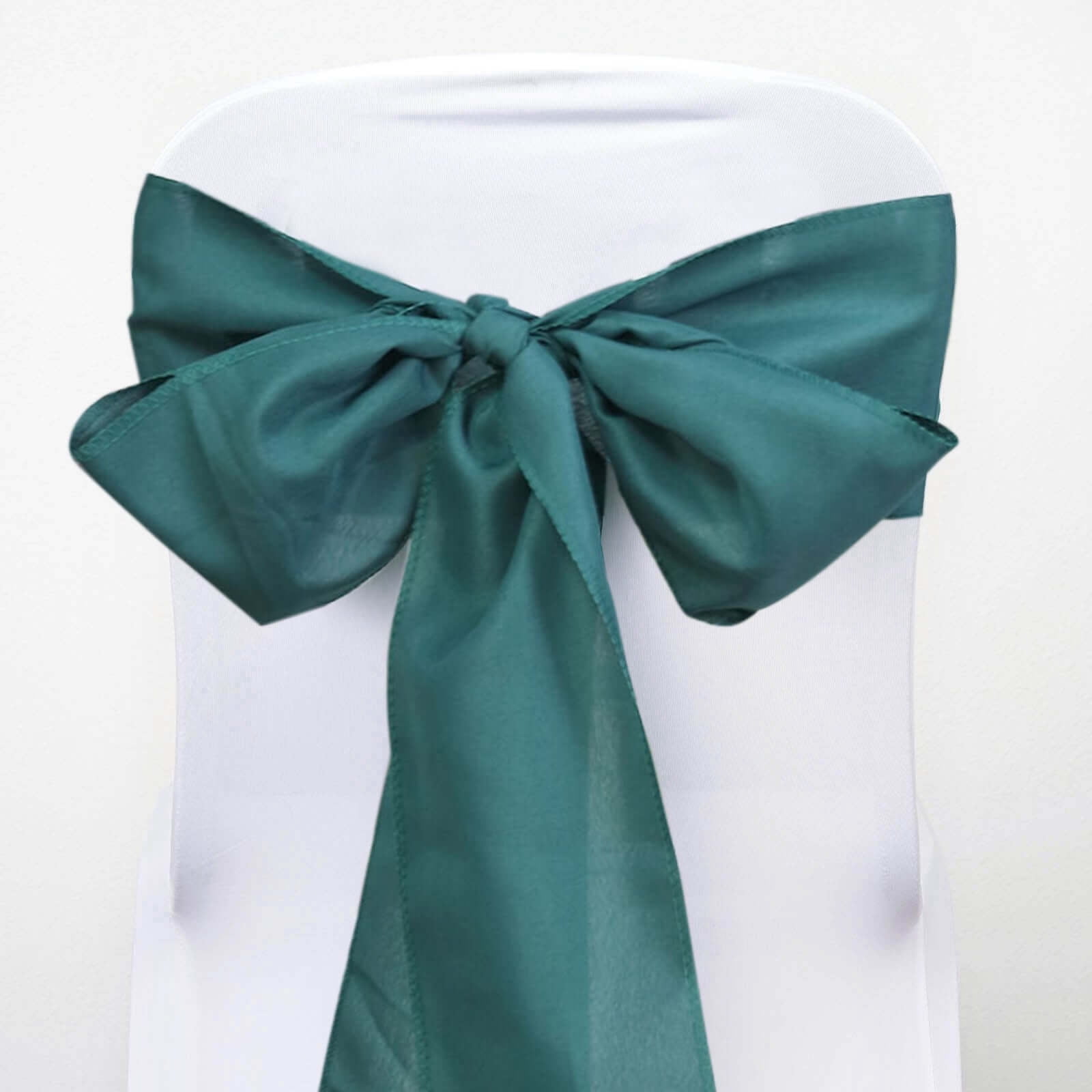 Efavormart 5 PCS Peacock Teal Polyester Chair Sashes Tie Bows for ...