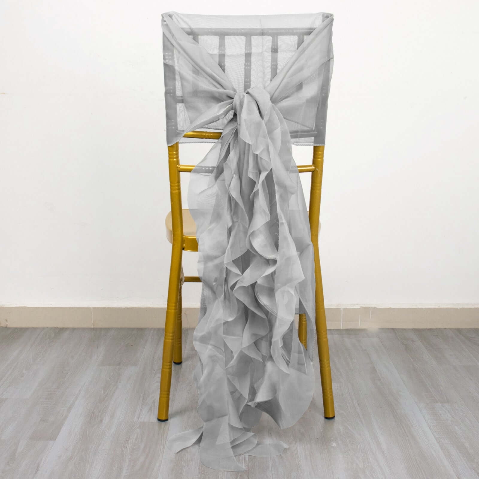 Efavormart 5 PCS Silver Chiffon Curly Chair Sash - Walmart.com