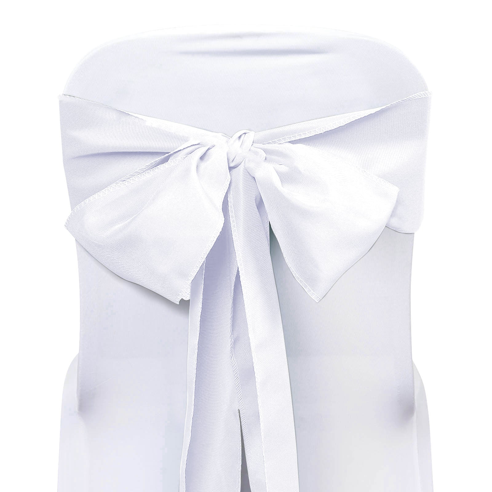 Efavormart 5 PCS WHITE Polyester Chair Sashes Tie Bows for Wedding ...