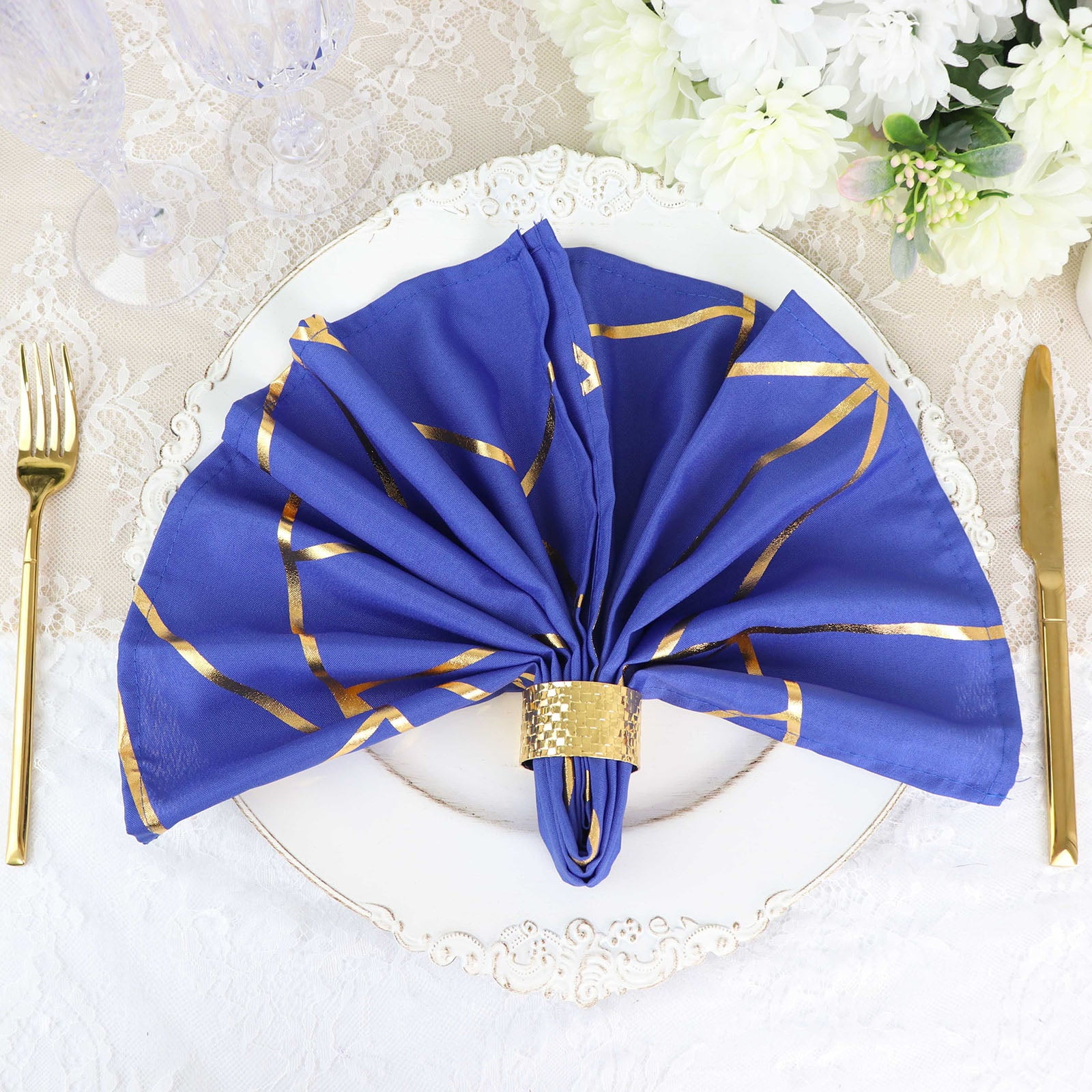 Efavormart 5 Pack | 20"x20" Modern Royal Blue Polyester Linen Dinner ...
