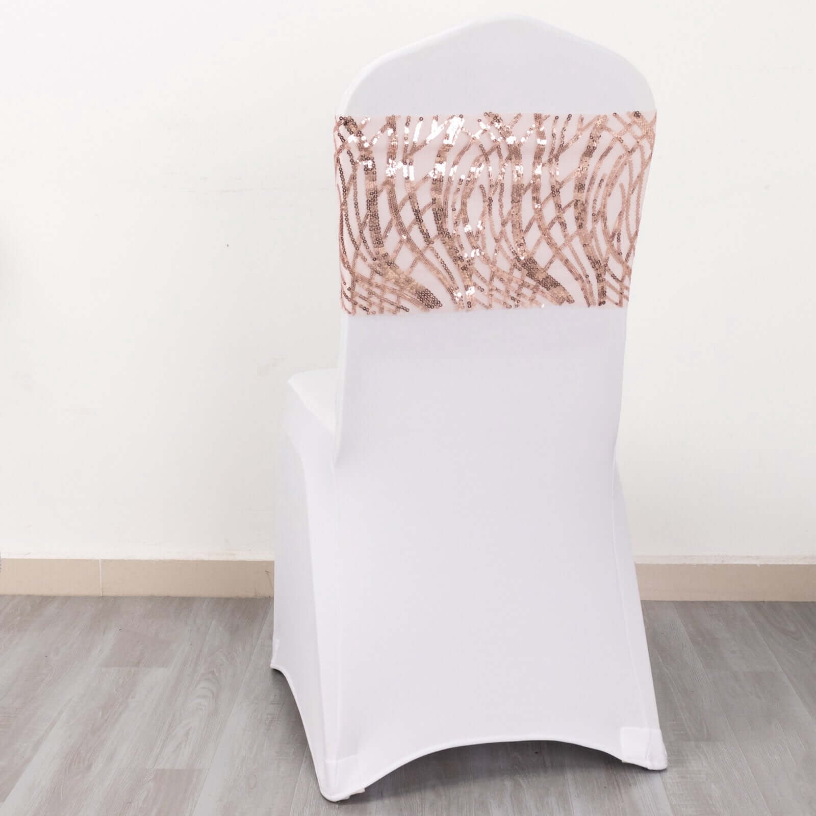 Efavormart 5 Pack Blush Rose Gold Wave Chair Sash Bands With ...