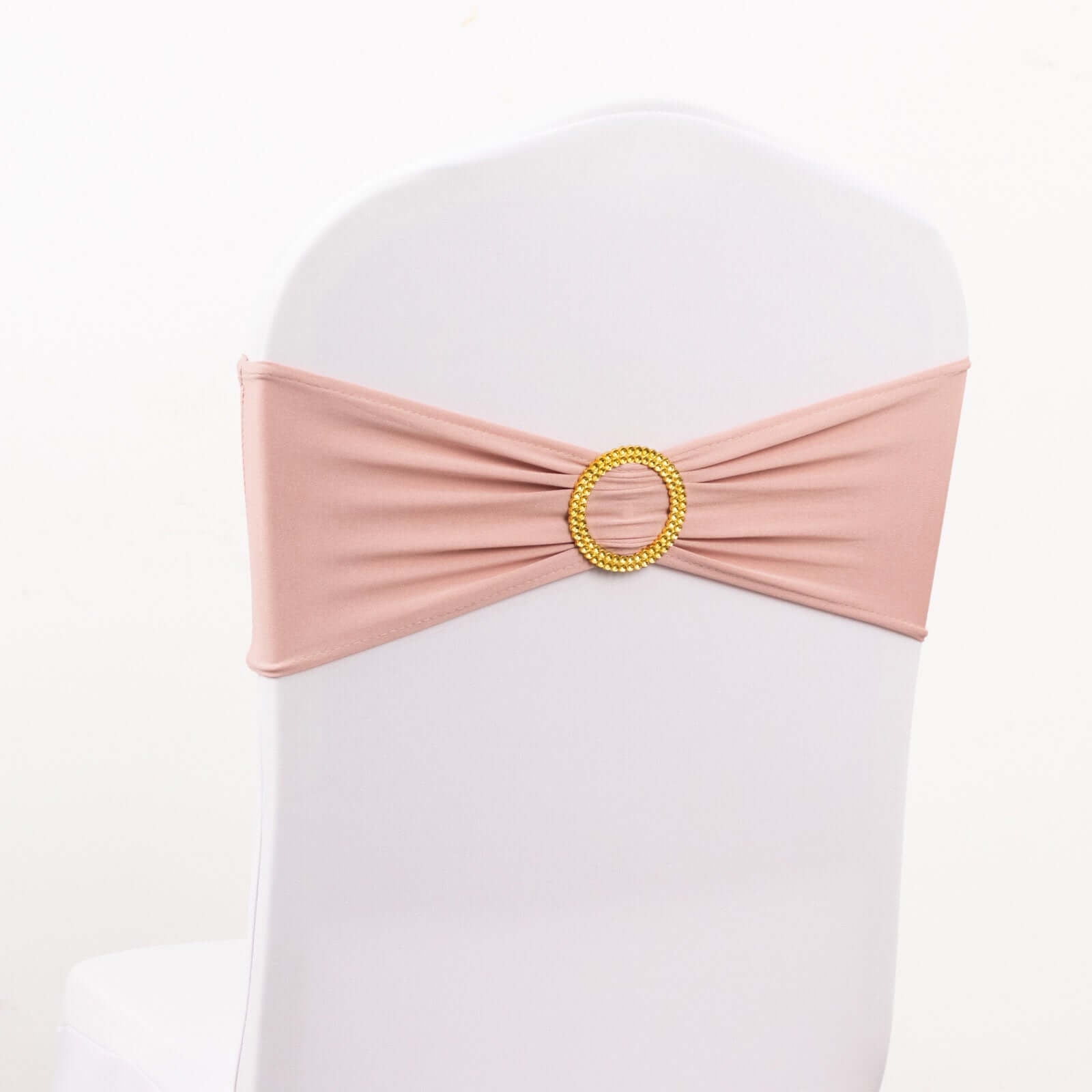 Efavormart 5 Pack Dusty Rose Spandex Chair Sashes with Gold Rhinestone ...