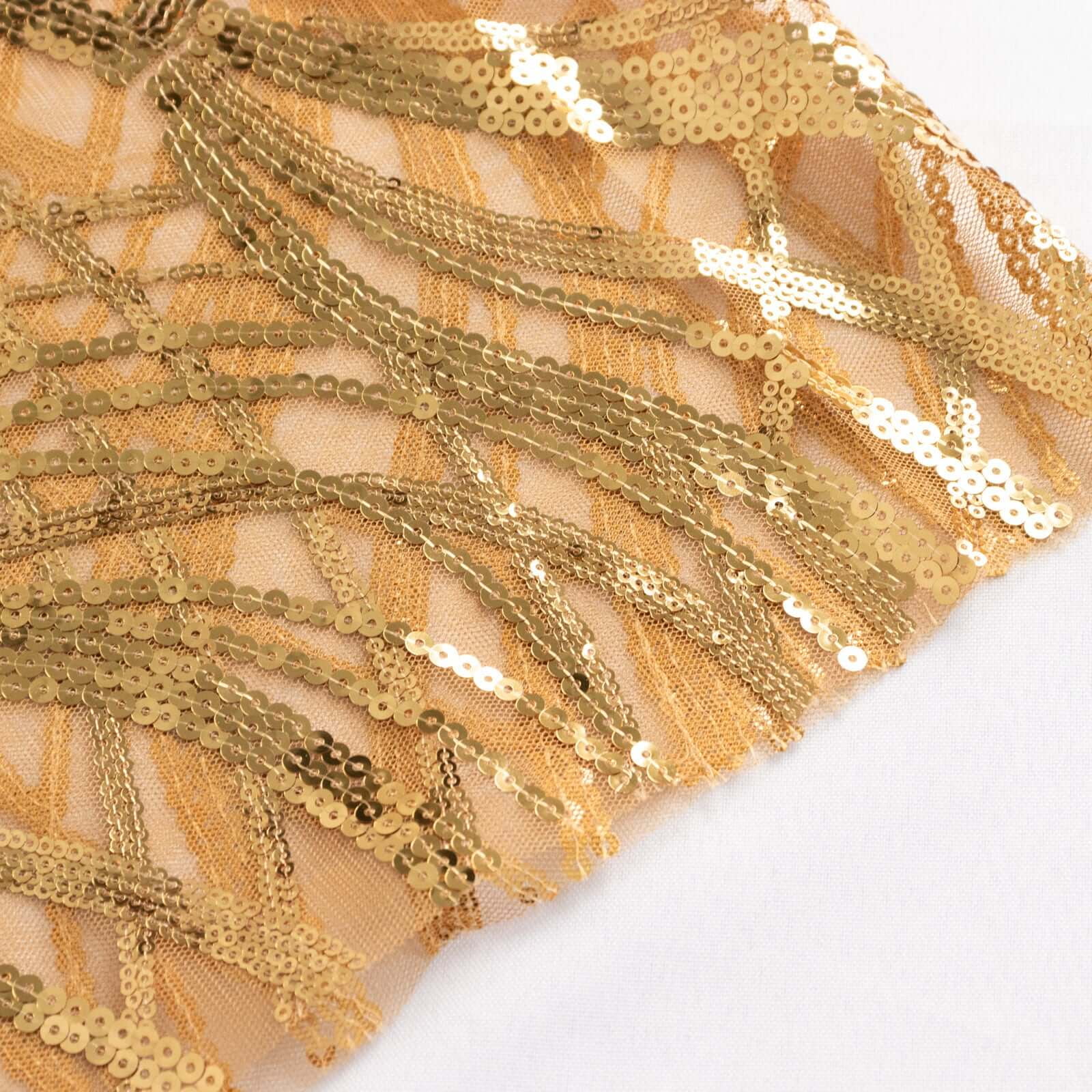 Efavormart 5 Pack Gold Wave Chair Sash Bands With Embroidered Sequins ...