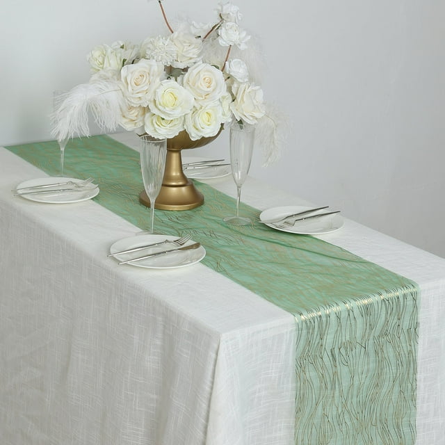 Efavormart 5 Pack Hunter Emerald Green Mesh Organza Table Runners with ...