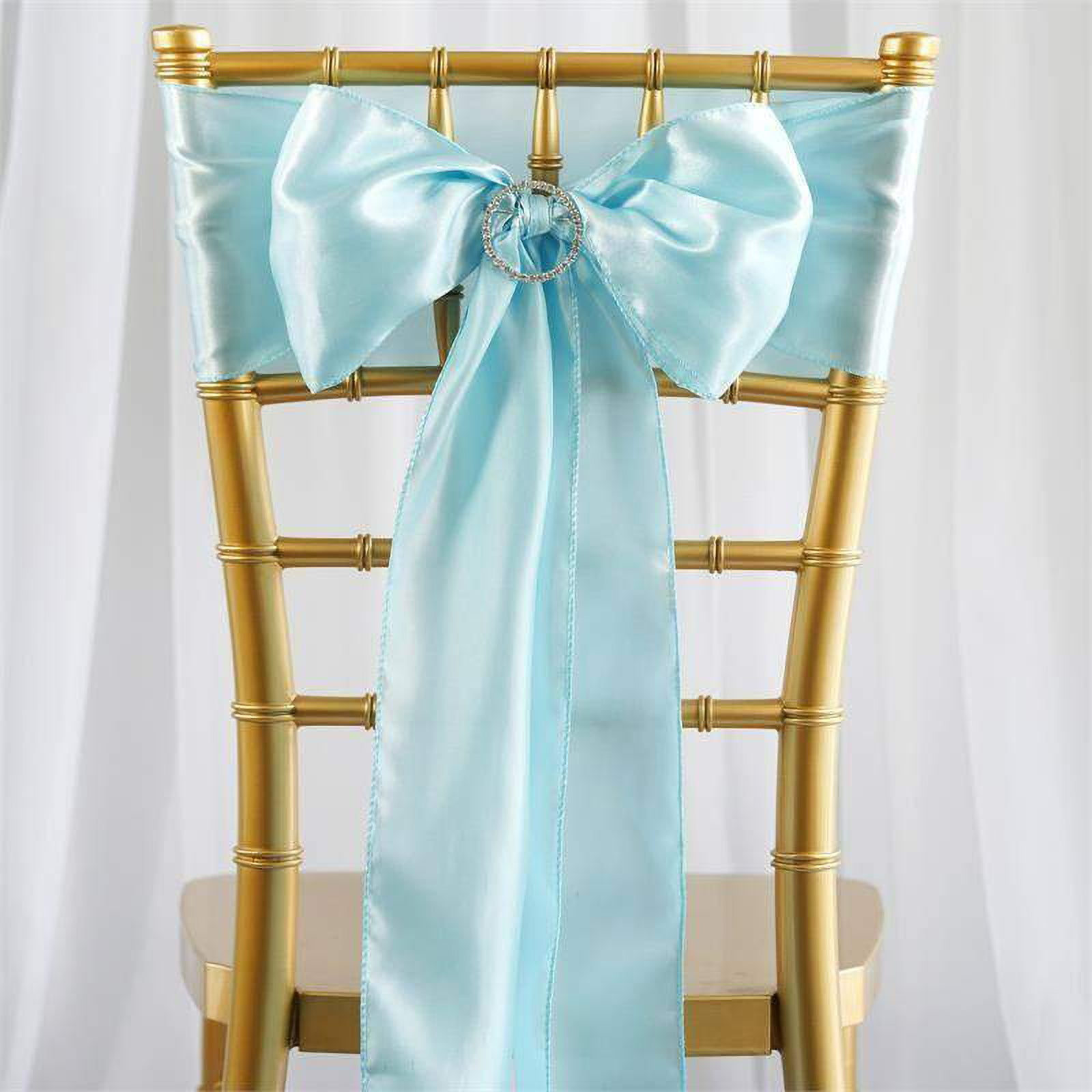 Efavormart 5 Pack Light Blue Satin Chair Sashes for Wedding, Events ...