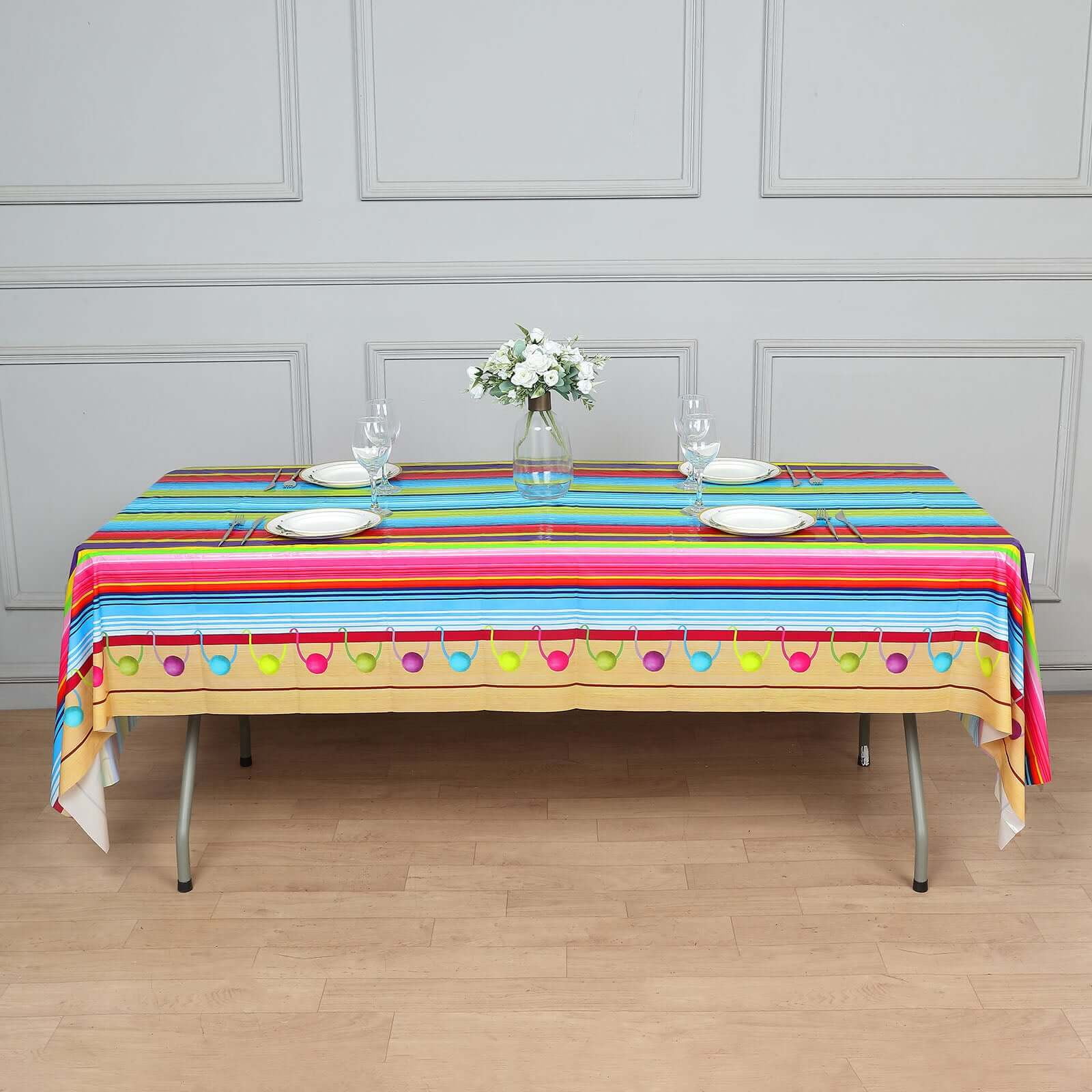 Efavormart 5 Pack Mexican Serape Rectangle Plastic Tablecloths, Fiesta ...