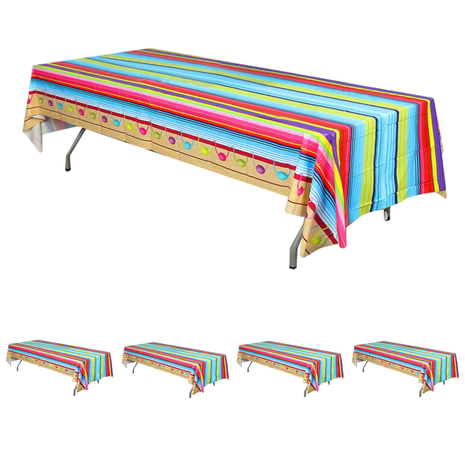 Efavormart 5 Pack Mexican Serape Rectangle Plastic Tablecloths, Fiesta ...