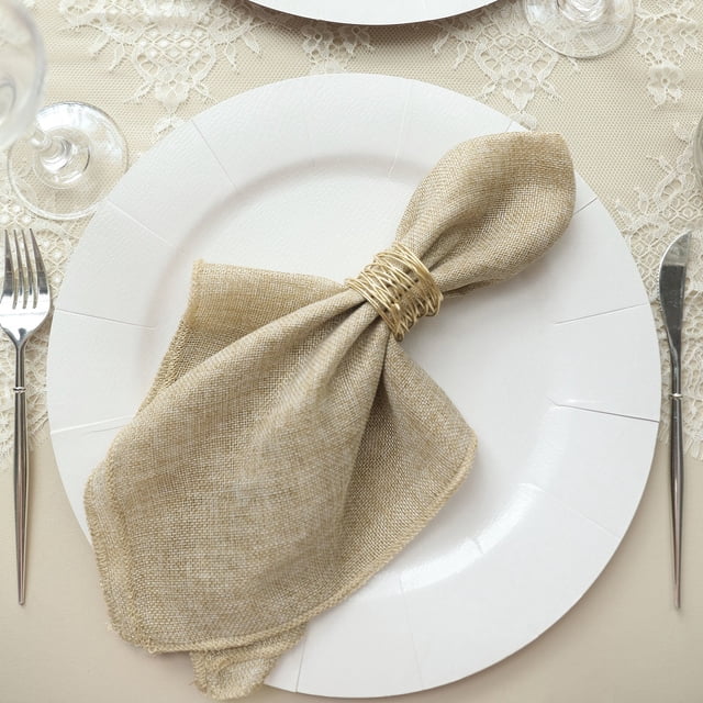 Efavormart 5 Pack | Natural Boho Chic Rustic Faux Jute Linen Dinner ...
