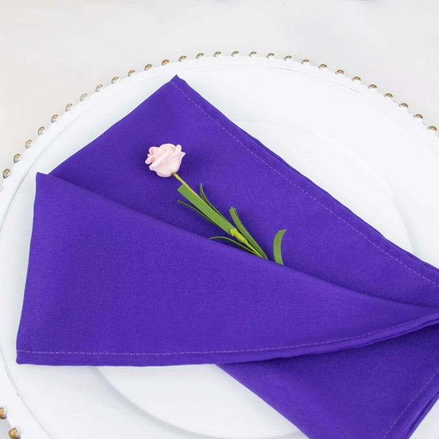 Efavormart 5 Pack | Purple 200 GSM Premium Polyester Dinner Napkins ...