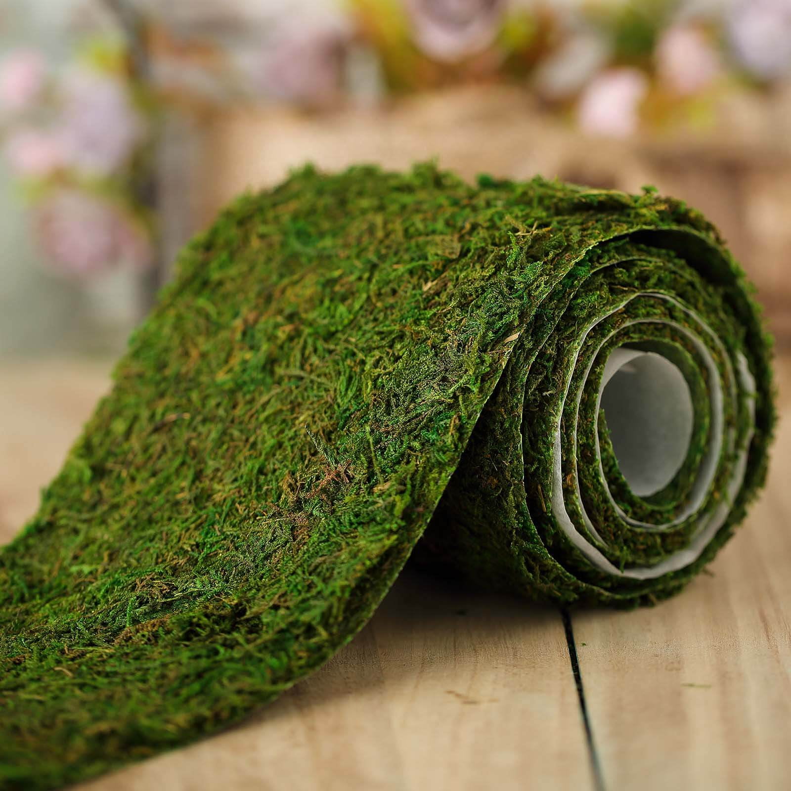Efavormart 5" Wide | 4 Ft Green Preserved Moss Ribbon Rolls For Gift ...