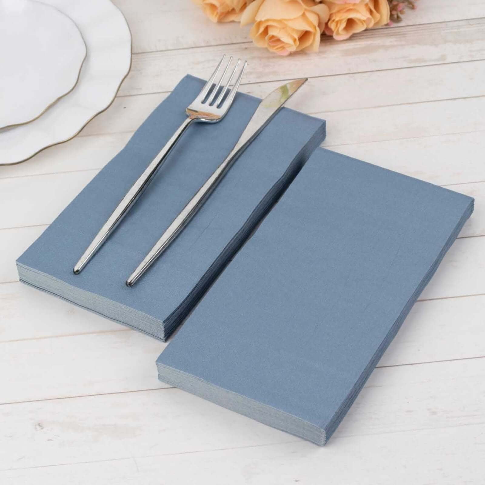 Efavormart 50 Pack | 2 Ply Soft Dusty Blue Dinner Party Paper Napkins ...