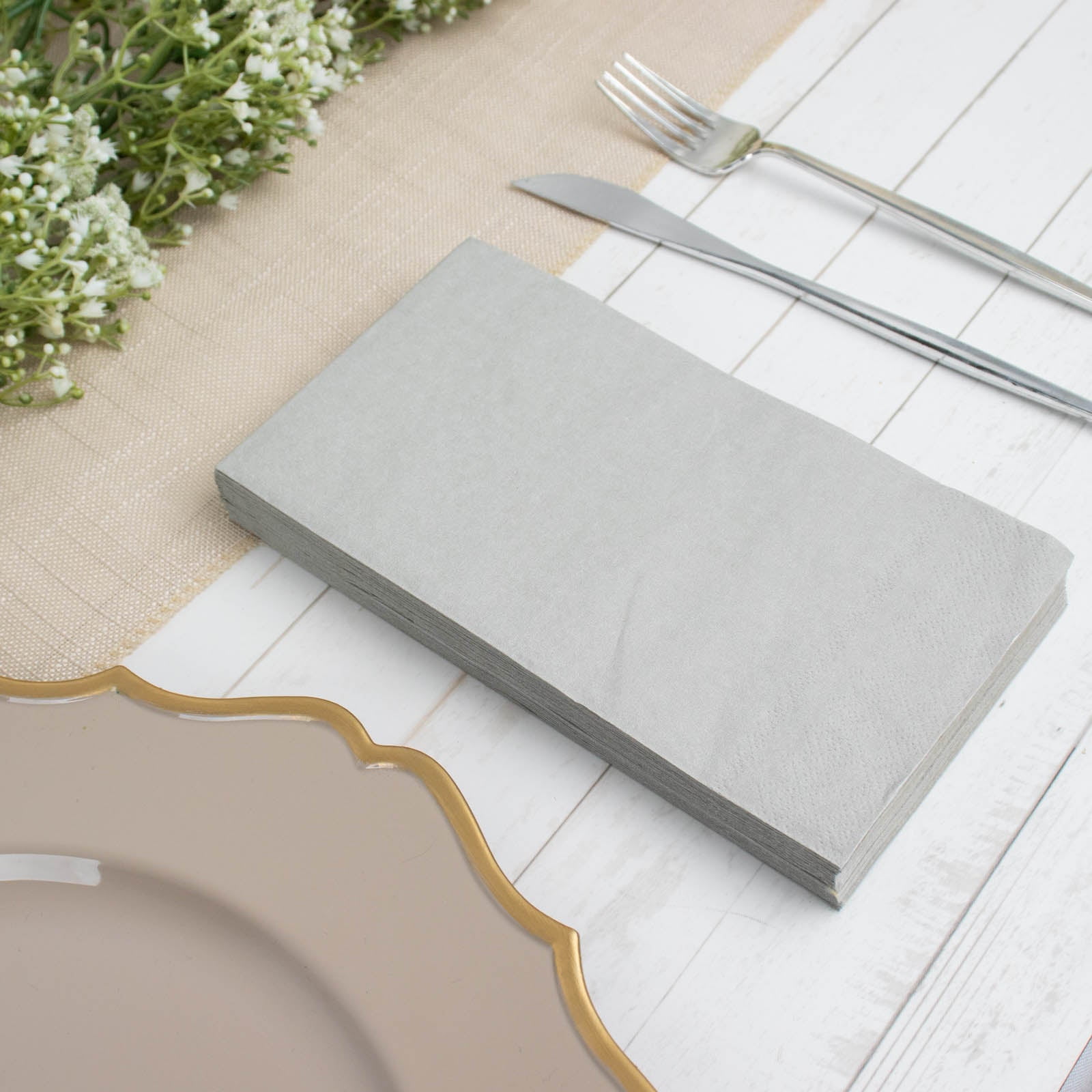 Efavormart 50 Pack | 2 Ply Soft Gray Dinner Party Paper Napkins ...