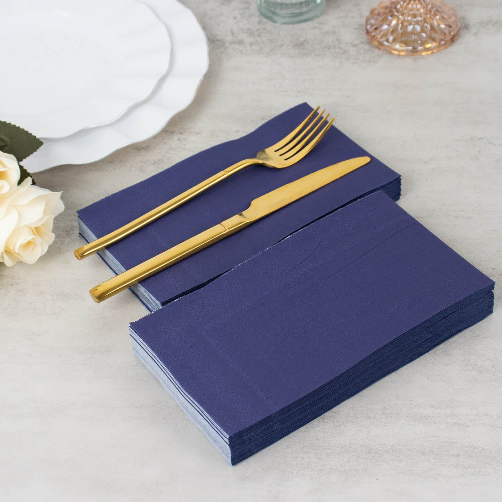 Efavormart 50 Pack | 2 Ply Soft Navy Blue Dinner Party Paper Napkins ...