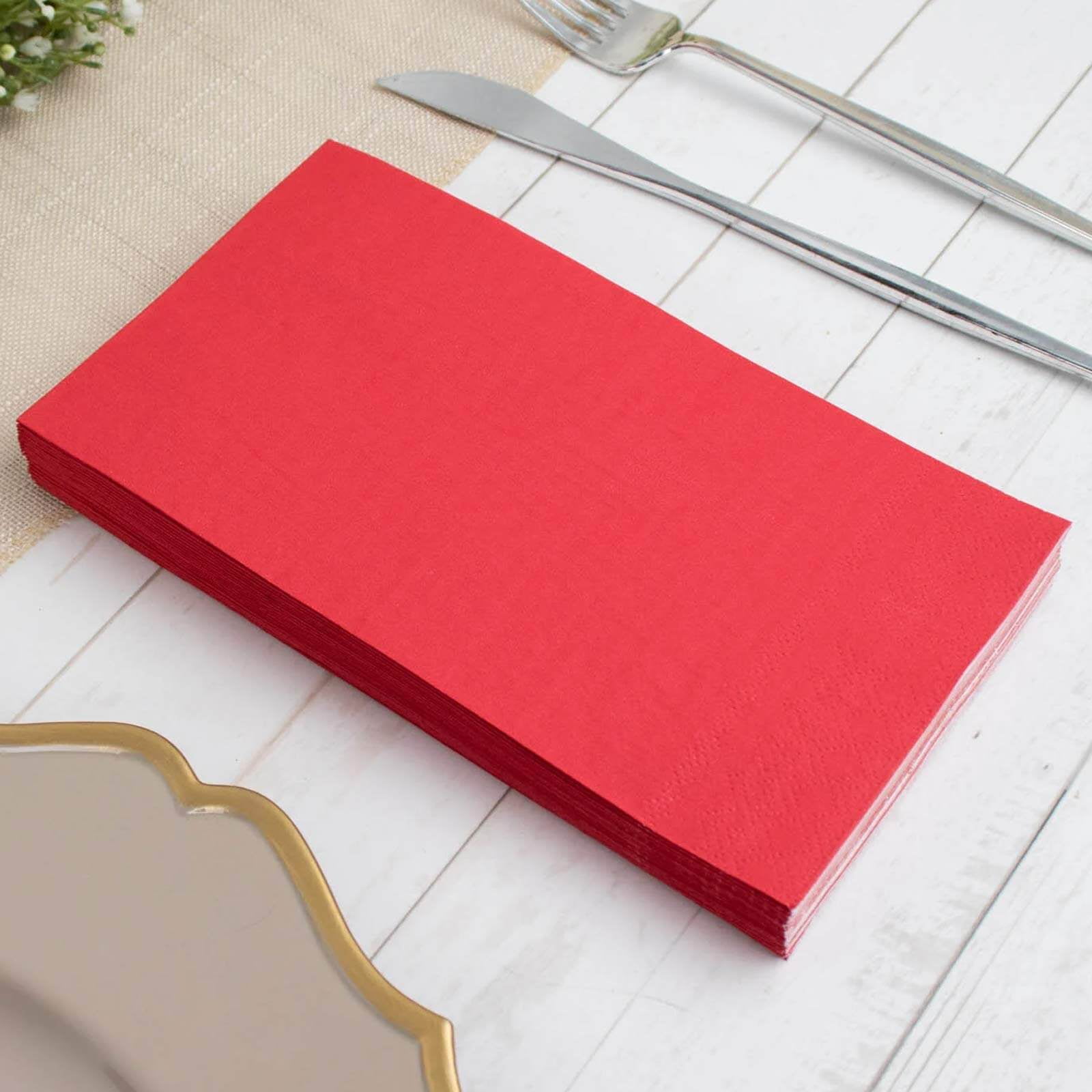 Efavormart 50 Pack Large Disposable Fancy Decorative 2 Ply Soft Red ...