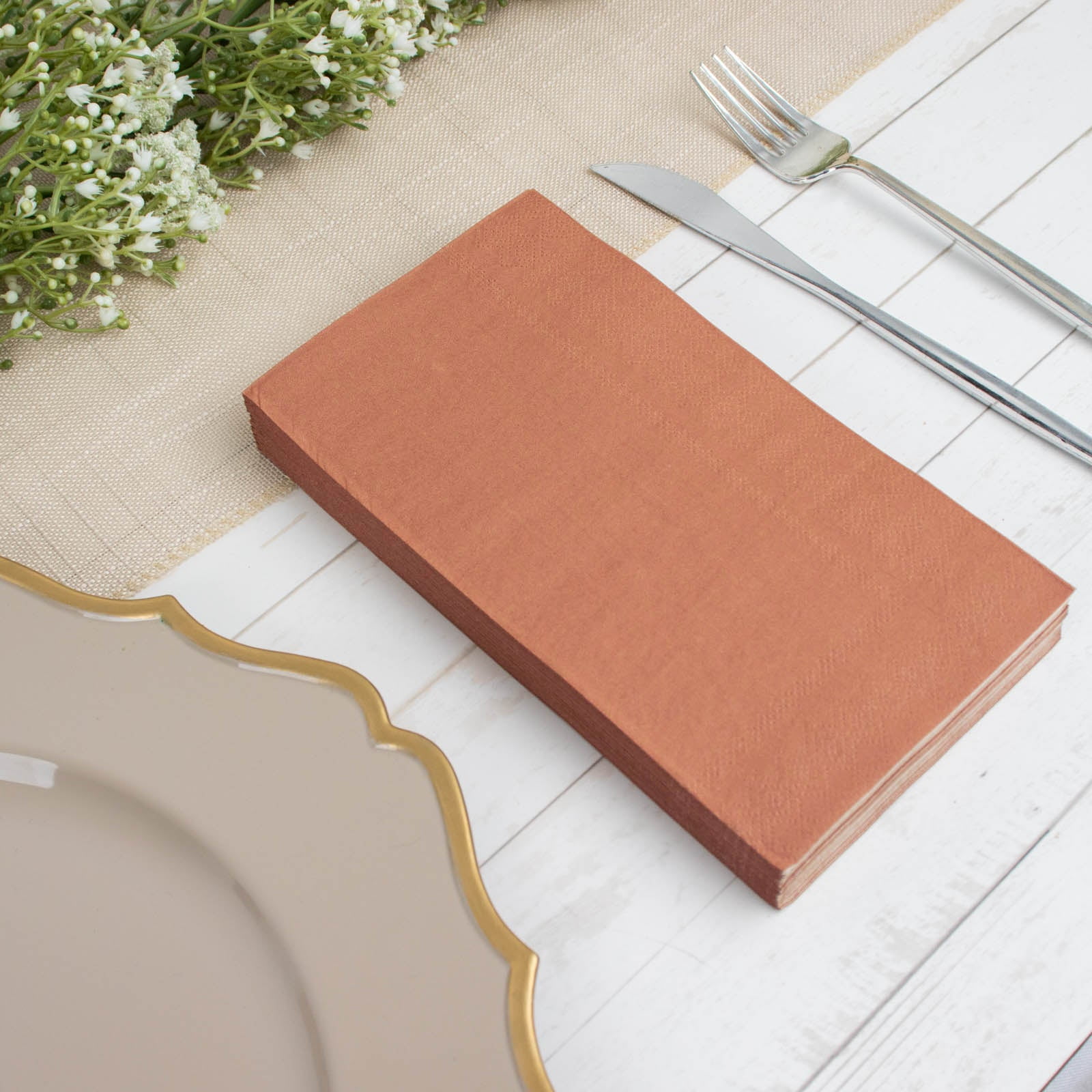 Efavormart 50 Pack | 2 Ply Soft Terracotta Dinner Party Paper Napkins ...