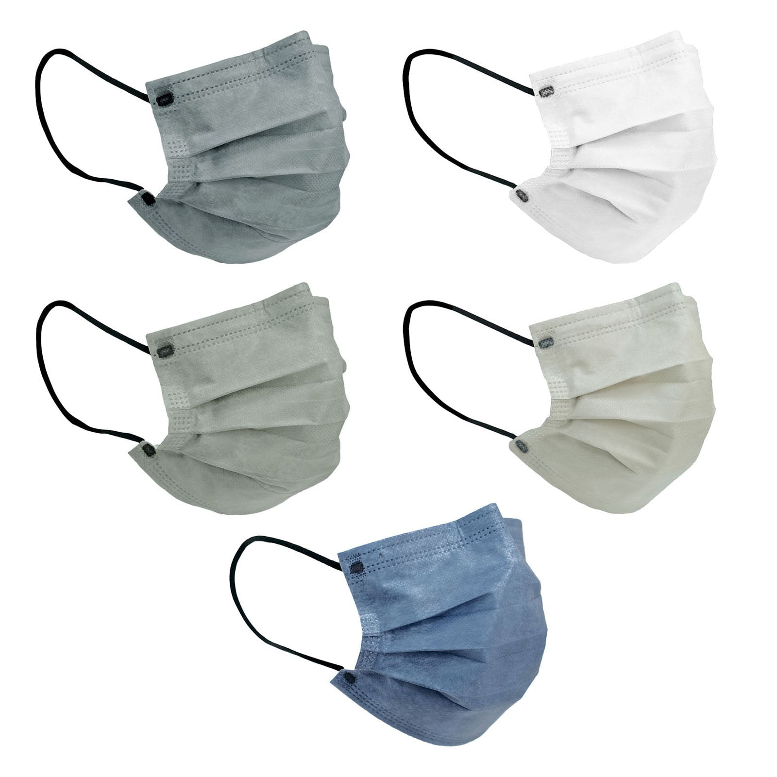 Efavormart 50 Pack | 3 Ply Assorted Neutral Colors Disposable Face Mask ...