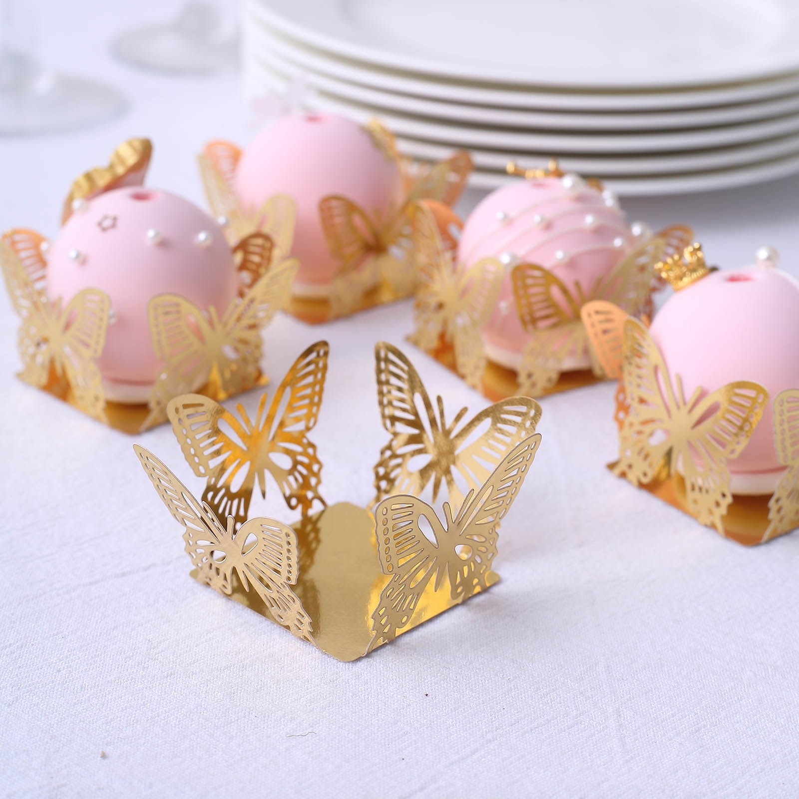 Efavormart 50 Pack | 4" Mini Metallic Gold Butterfly Truffle Cup ...