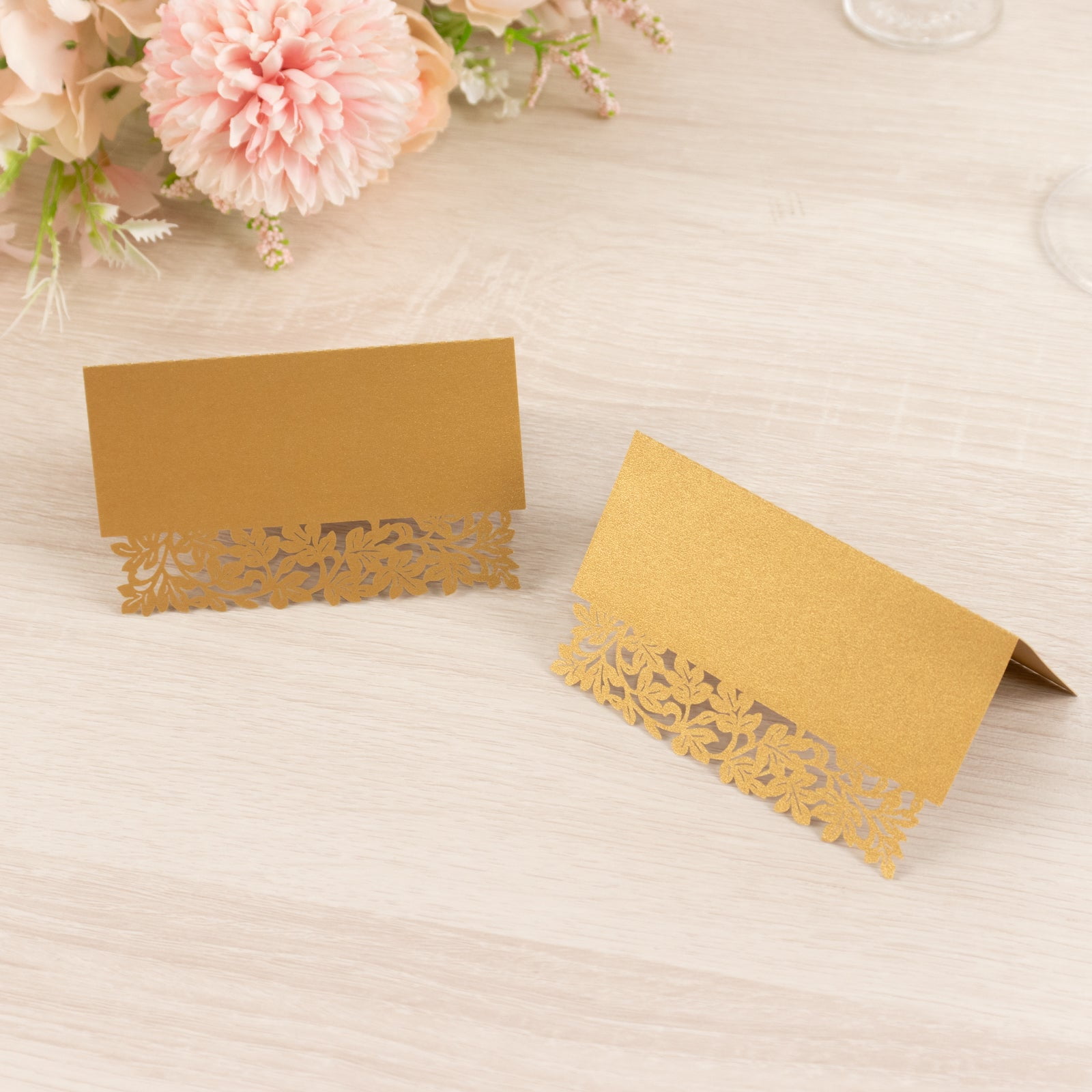 Efavormart 50 Pack Gold Wedding Table Name Place Cards with Laser Cut ...