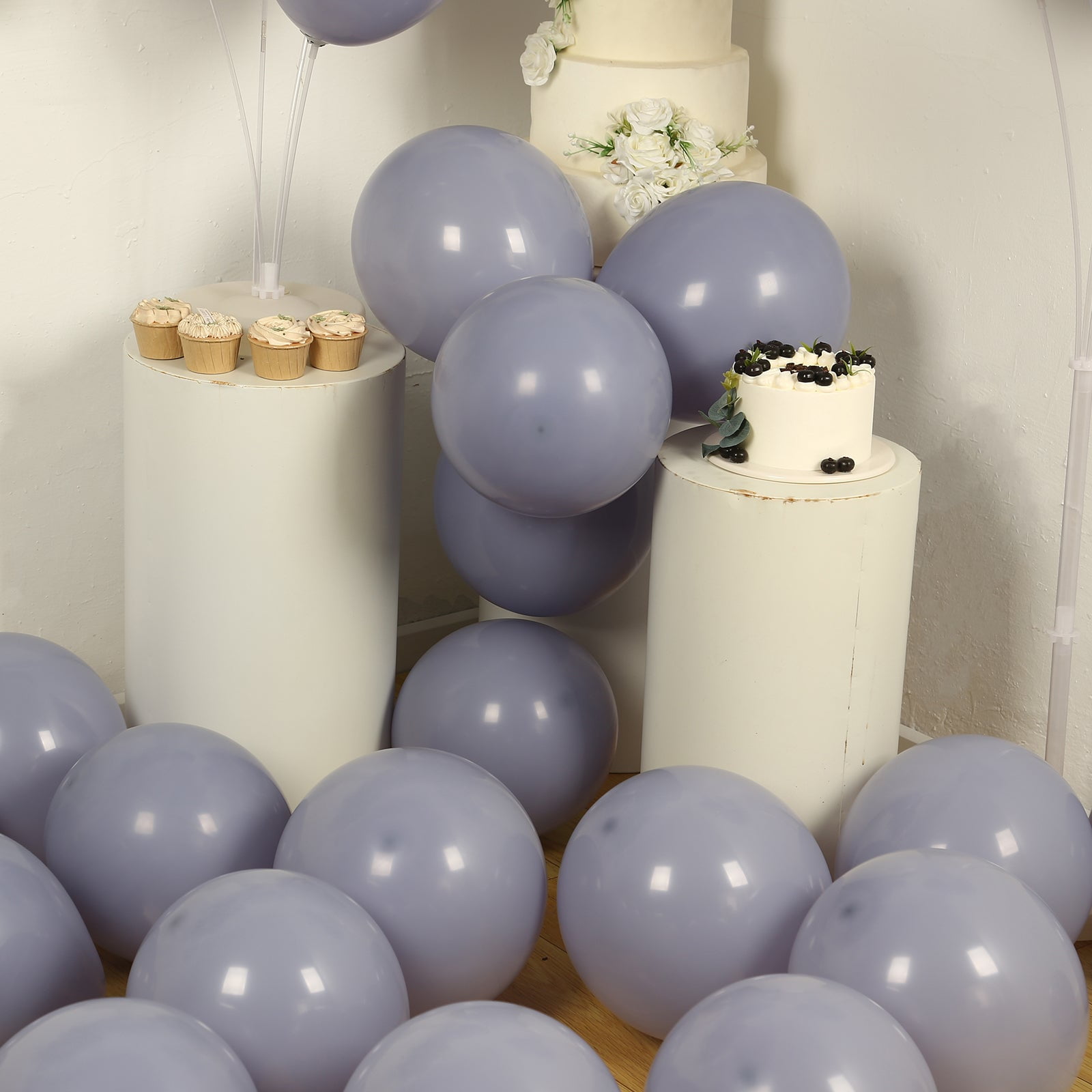 Efavormart 50 Pack Matte Pastel Serenity Blue Biodegradable Balloons ...