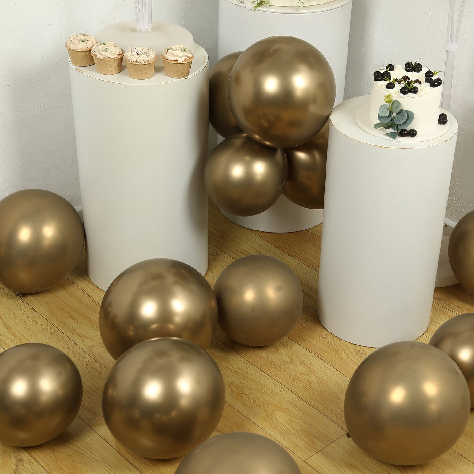 Efavormart 50 Pack Metallic Champagne Biodegradable Balloons, Thick ...