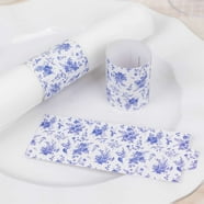 Efavormart 10 Pack Royal Blue Diamond Rhinestone Napkin Ring With Self ...