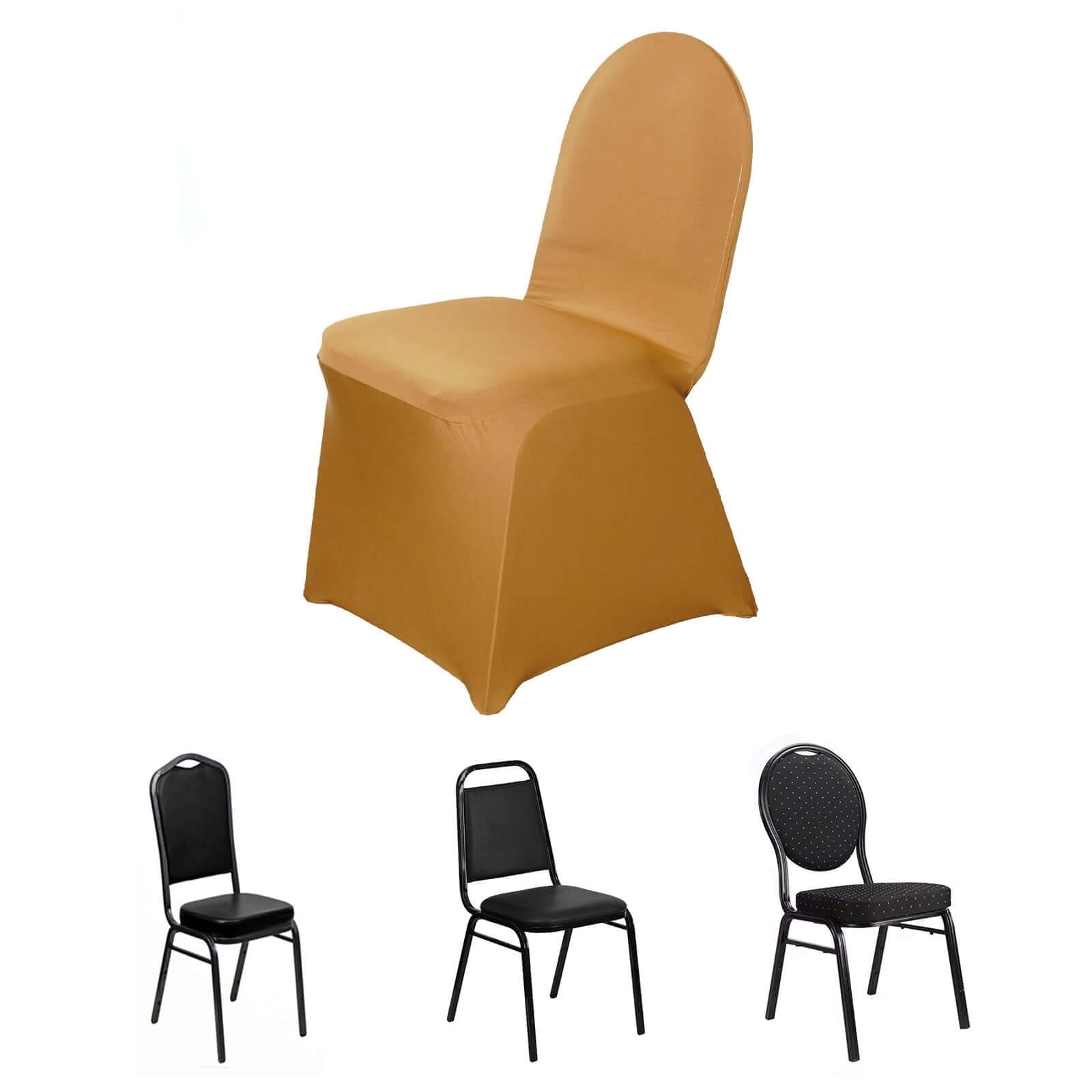 Efavormart 50pcs Gold Stretchy Spandex Banquet Chair Cover for Wedding ...