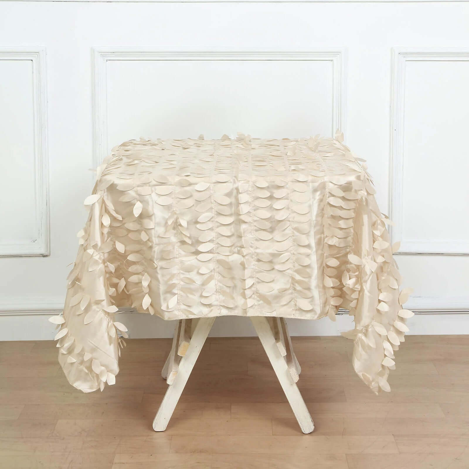 Efavormart 54" Square Leaf Petal Taffeta Tablecloth - Decorative 3D ...