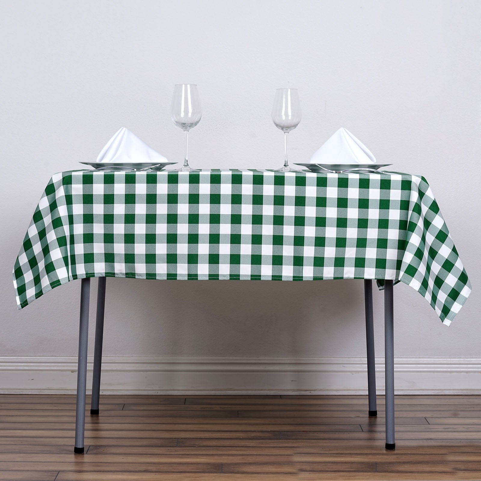 Efavormart 54" Square WHITE / GREEN Checkered Wholesale Gingham ...