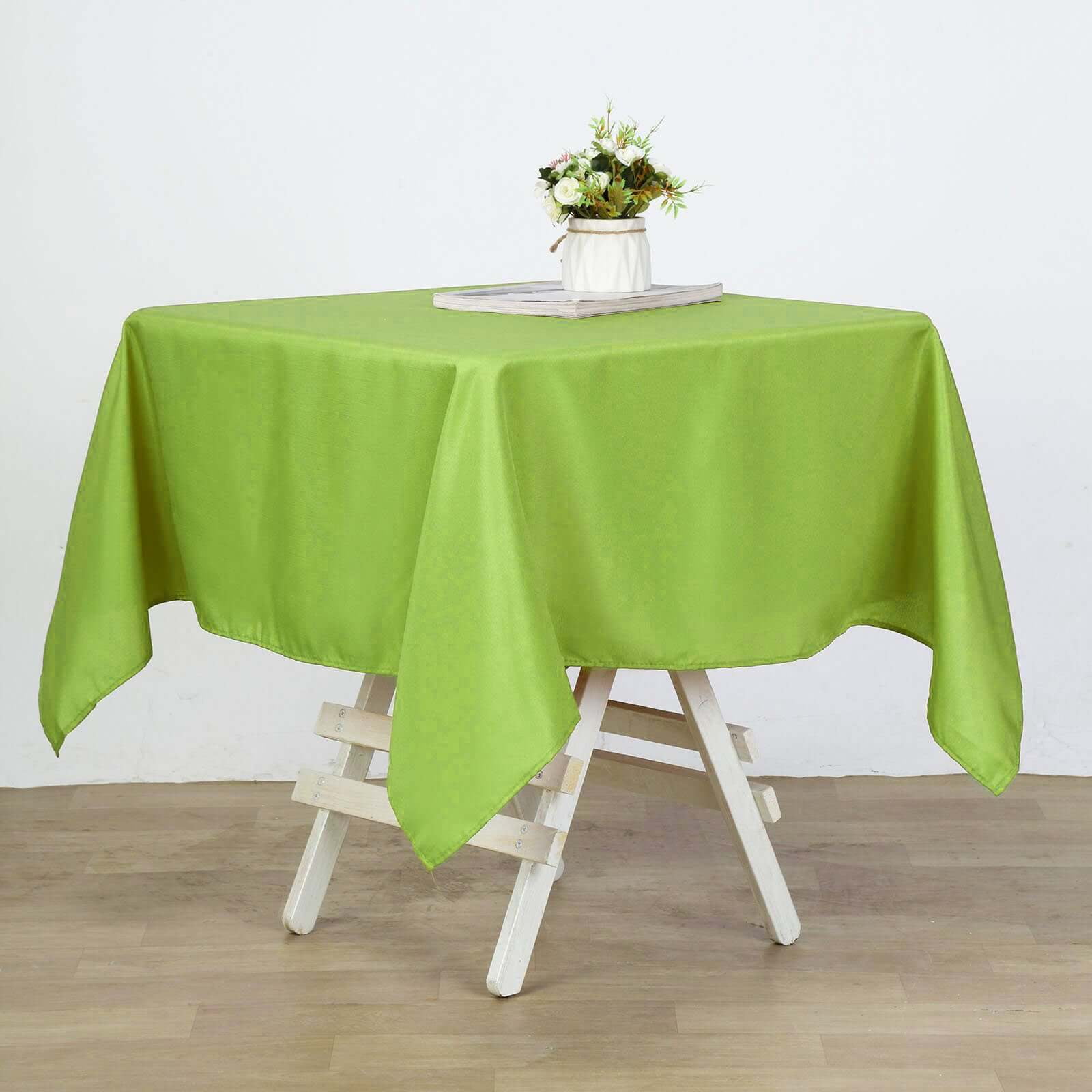Efavormart 54x54" Lime Green Wholesale Linens Seamless Polyester Square ...