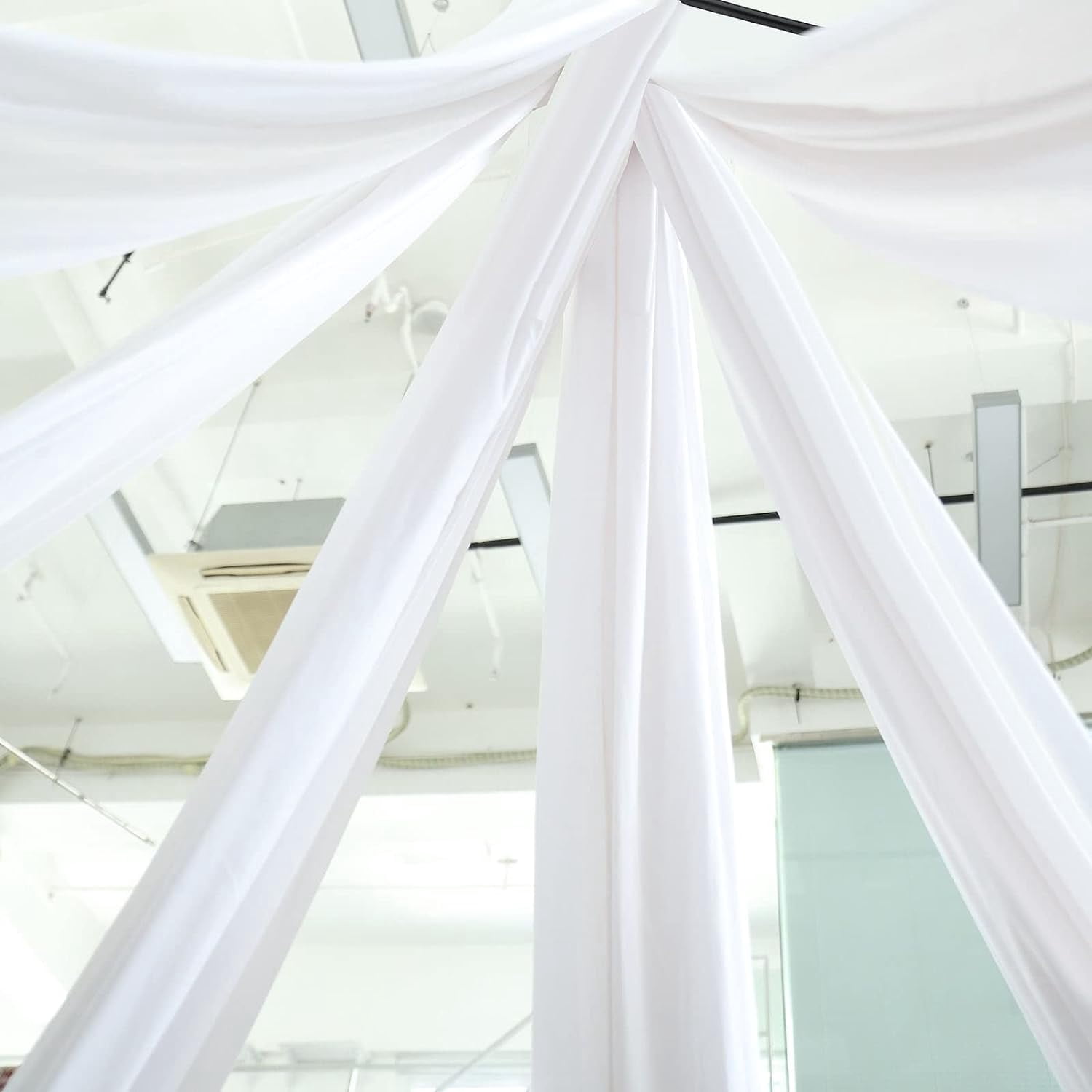 Efavormart 5Ftx20ft White Polyester Ceiling Drapes Backdrop Curtain ...
