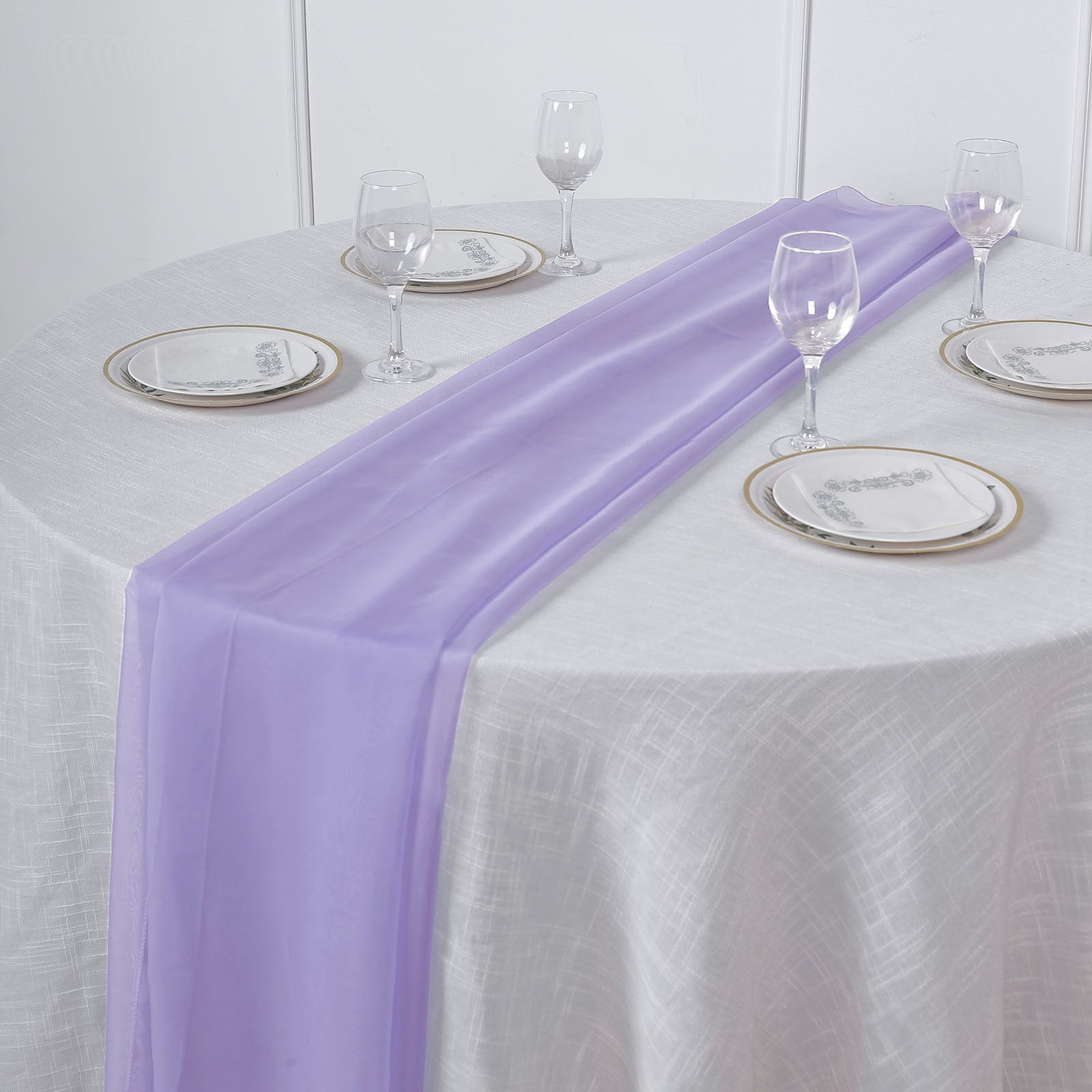 Efavormart 5PCS 22" x 72" Lavender Premium Chiffon Table Runner For ...