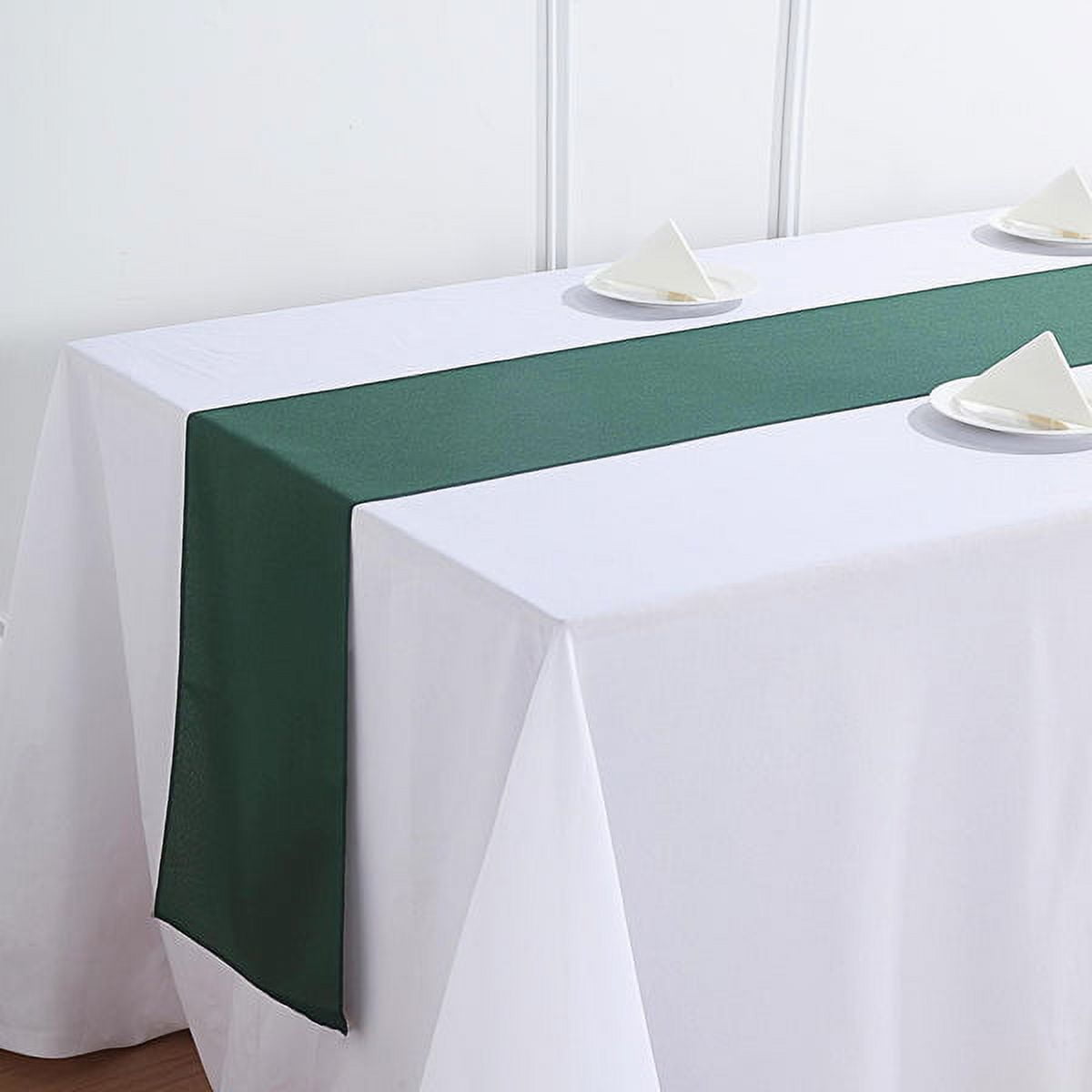Efavormart 5PCS of HUNTER GREEN Premium Polyester Table Top Runner For ...