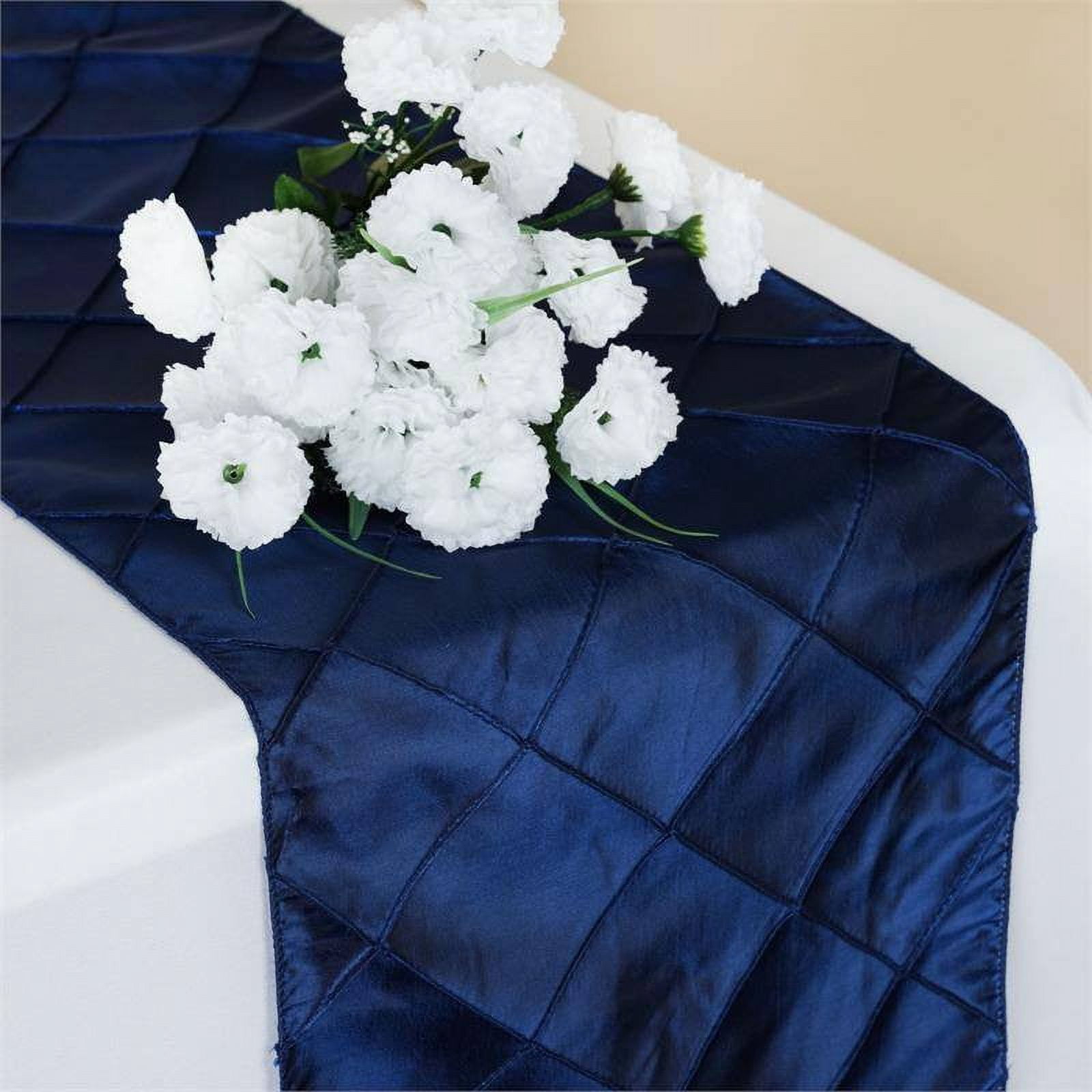 Efavormart 5PCS of Navy Blue Premium Pintuck Table Runner For Weddings ...