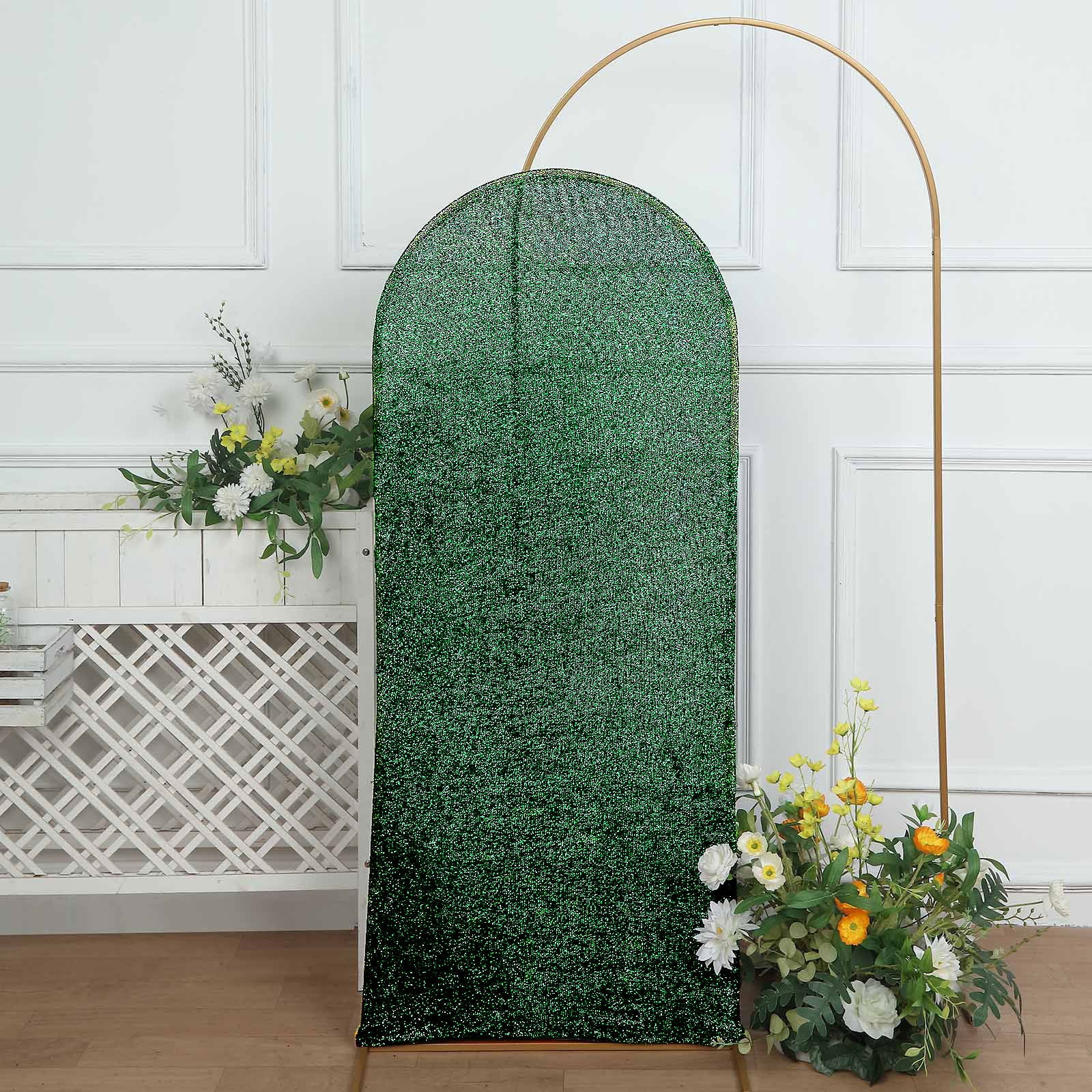 Efavormart 5ft Shiny Hunter Emerald Green Spandex Fit Round Top ...