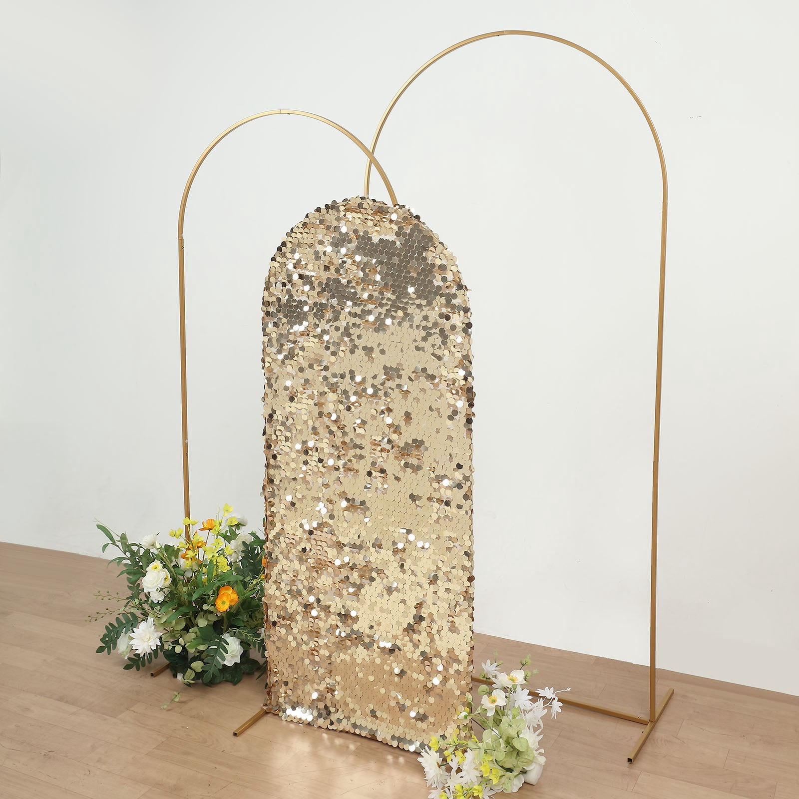 Efavormart 5ft Sparkly Champagne Big Payette Sequin Round Top Wedding ...