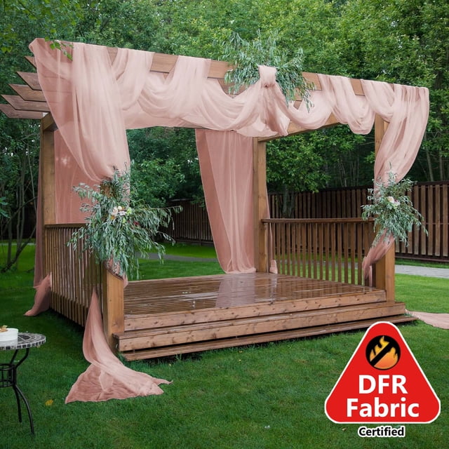 Efavormart 5ftx32ft Premium Dusty Rose Chiffon Curtain Panel, Backdrop ...