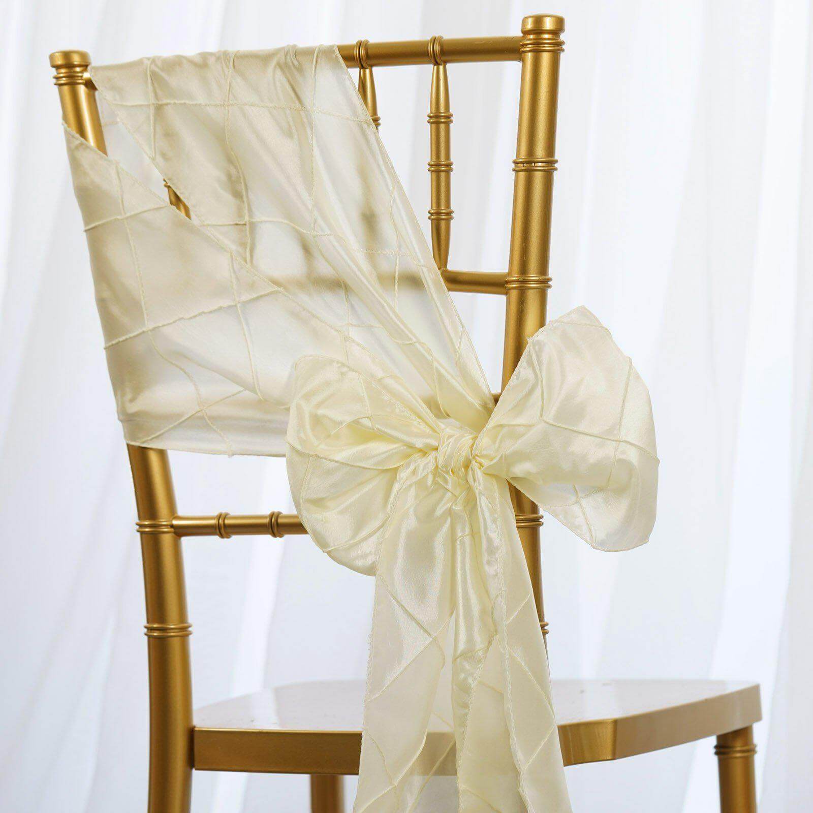 Efavormart 5pc x Ivory Pintuck Chair Sash for Wedding Events Banquet ...