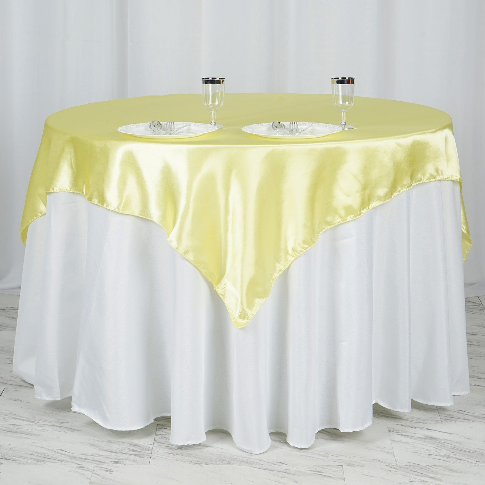 Efavormart 5pcs 60" SATIN Square Tablecloth Overlay For Wedding ...